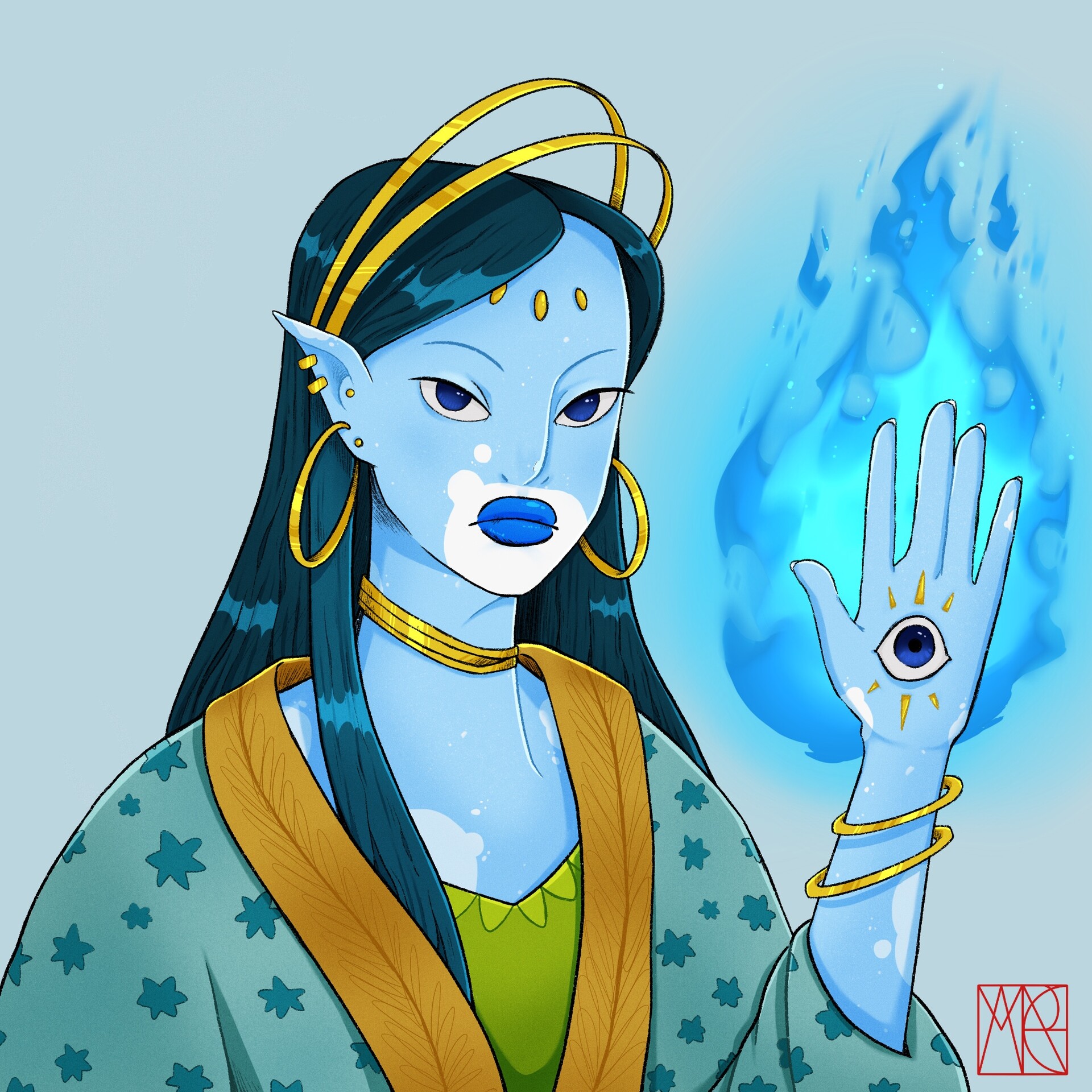 ArtStation - Blue Elf Warrior