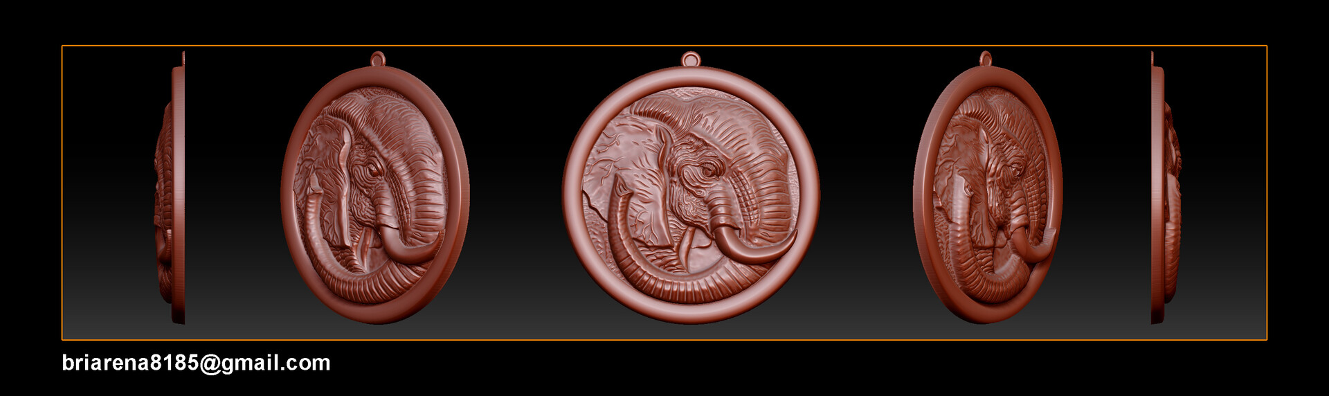 Dang briarena - Elephant pendant Jewelry 3D print model
