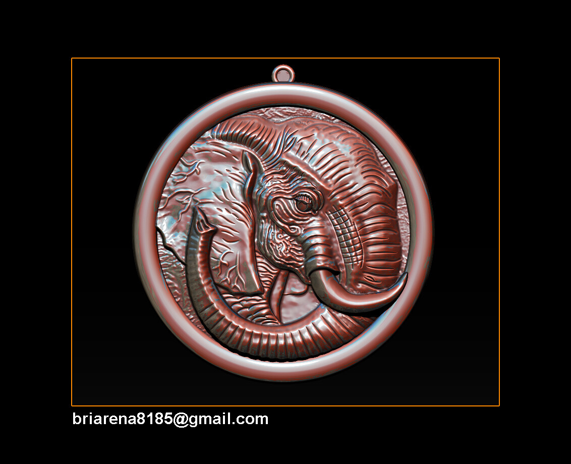 Dang briarena - Elephant pendant Jewelry 3D print model
