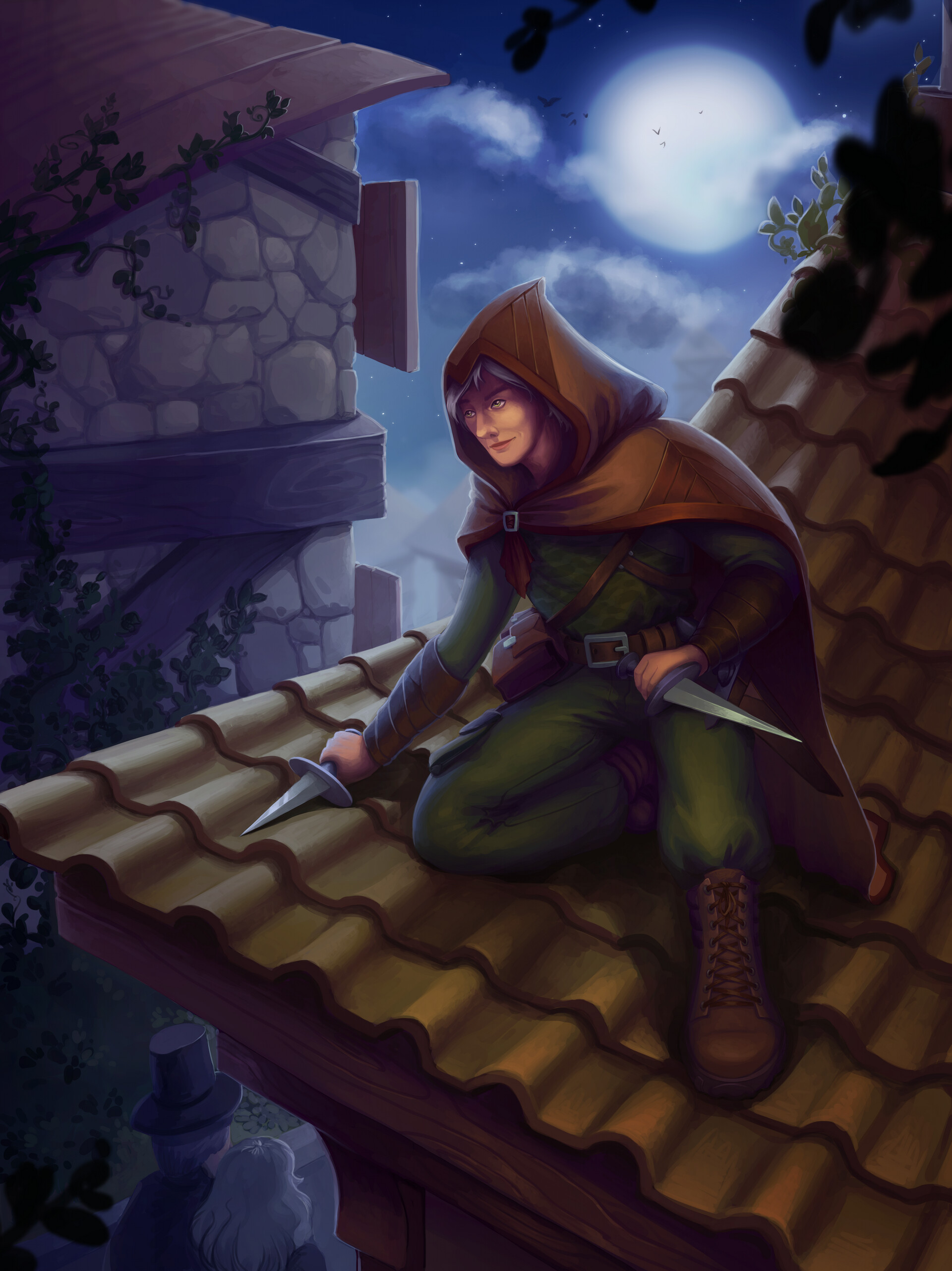 ArtStation - Rogue on the roof