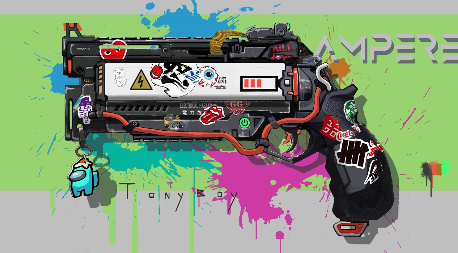 ArtStation - Weapon design. Energy revolver-"Ampere"