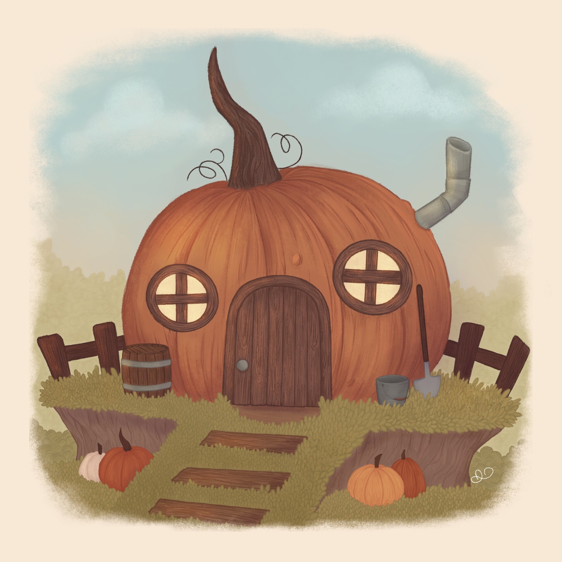 ArtStation - A Pumpkin Cottage