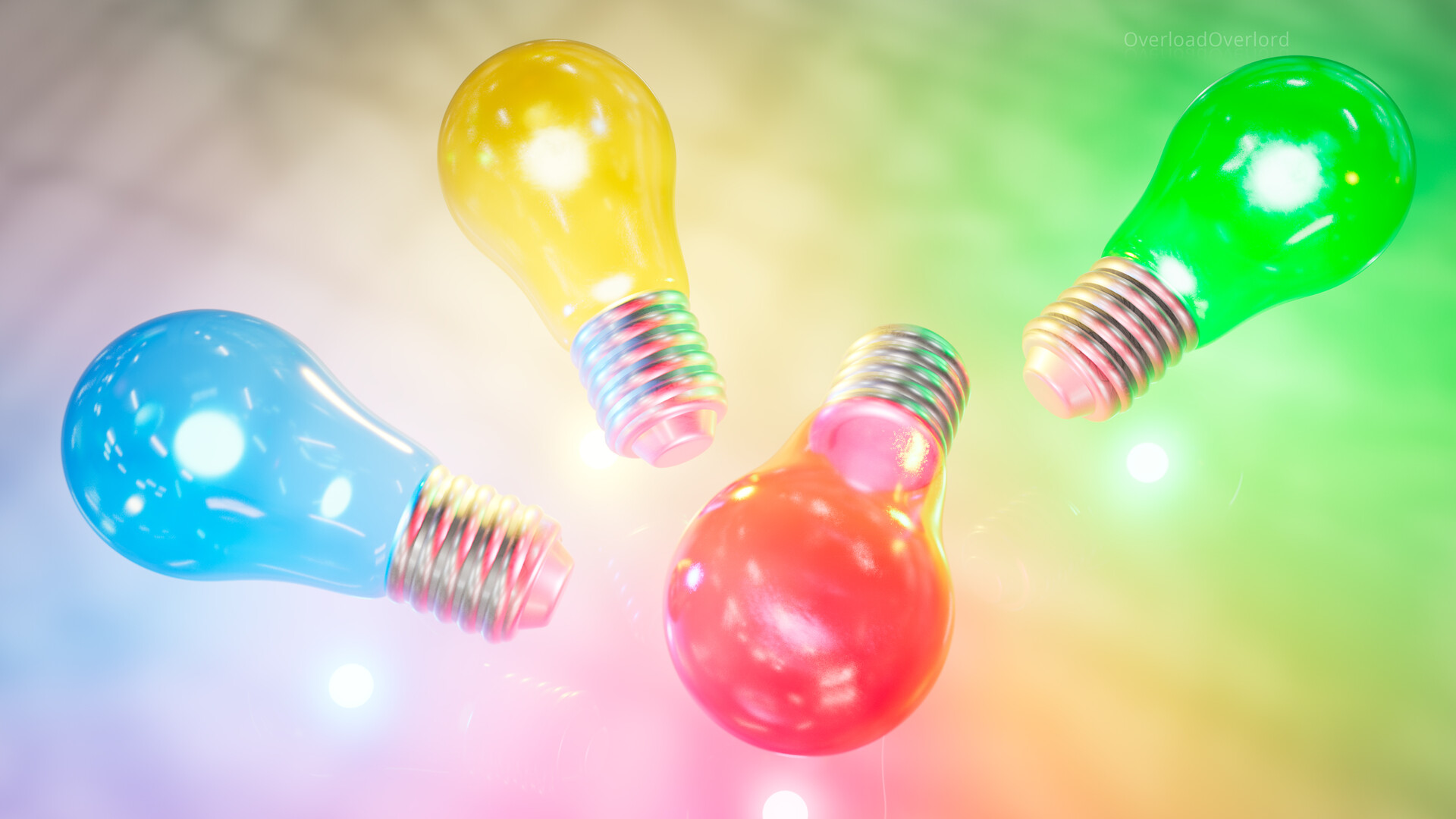 ArtStation - Colorful Bright Light Bulbs Rendering