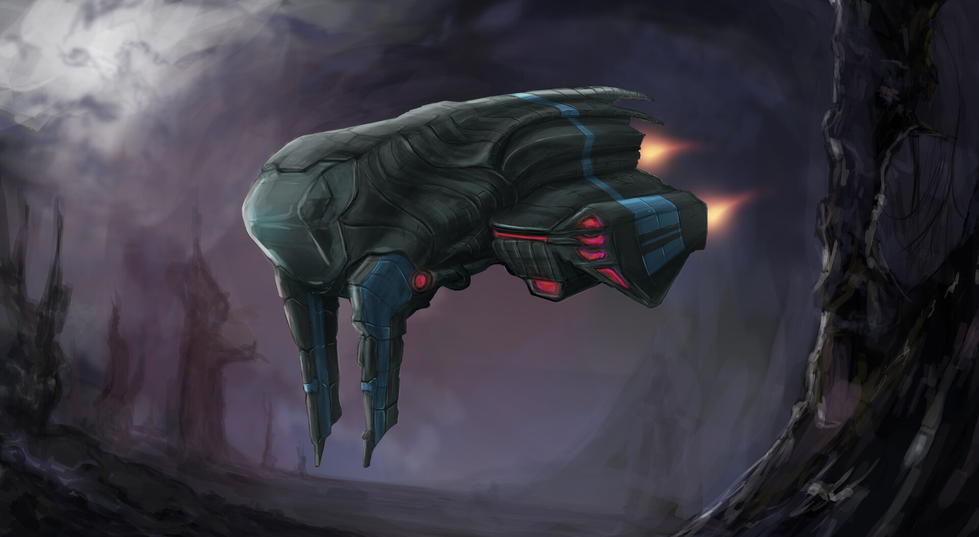 ArtStation - blackhole alien ship