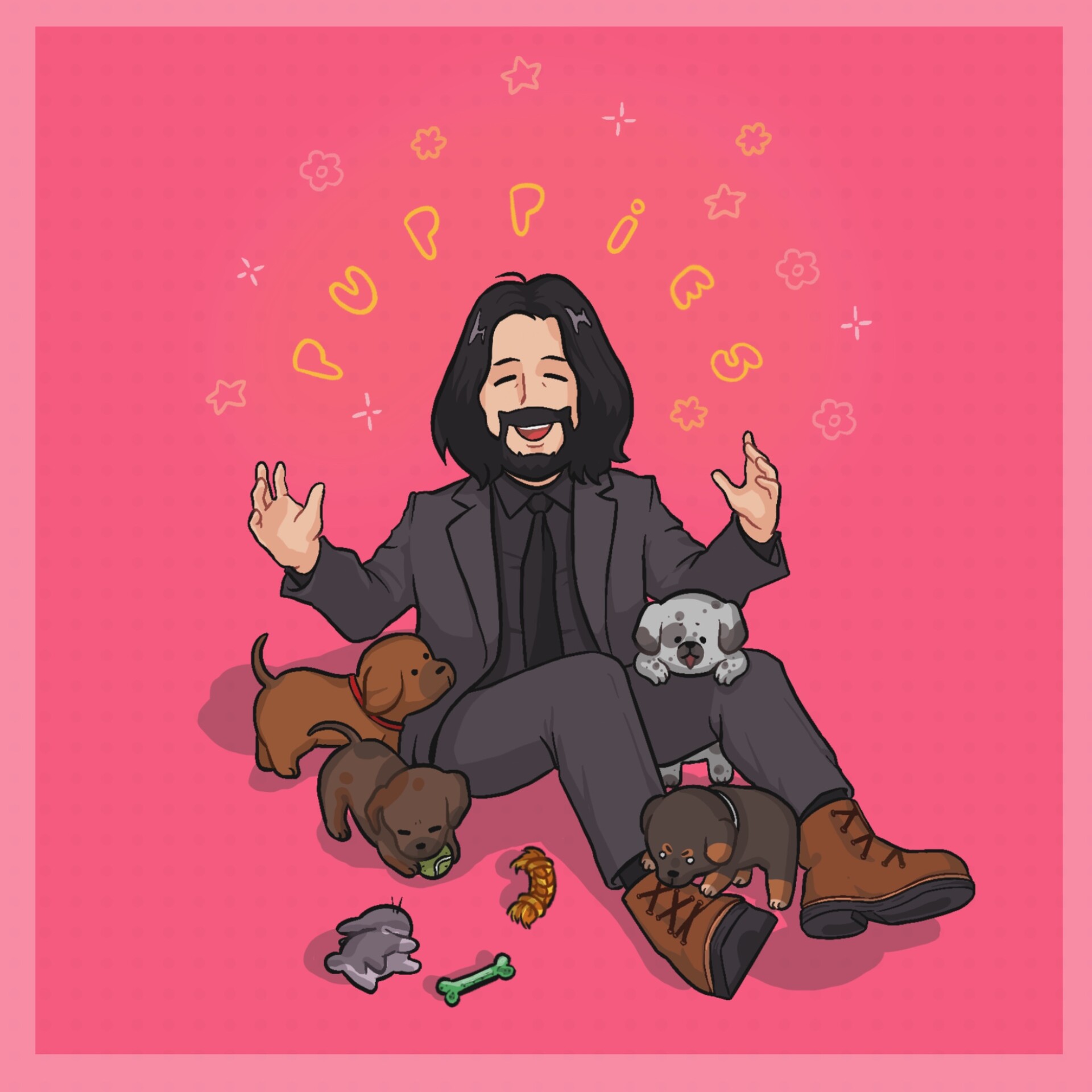 ArtStation - Keanu and puppies