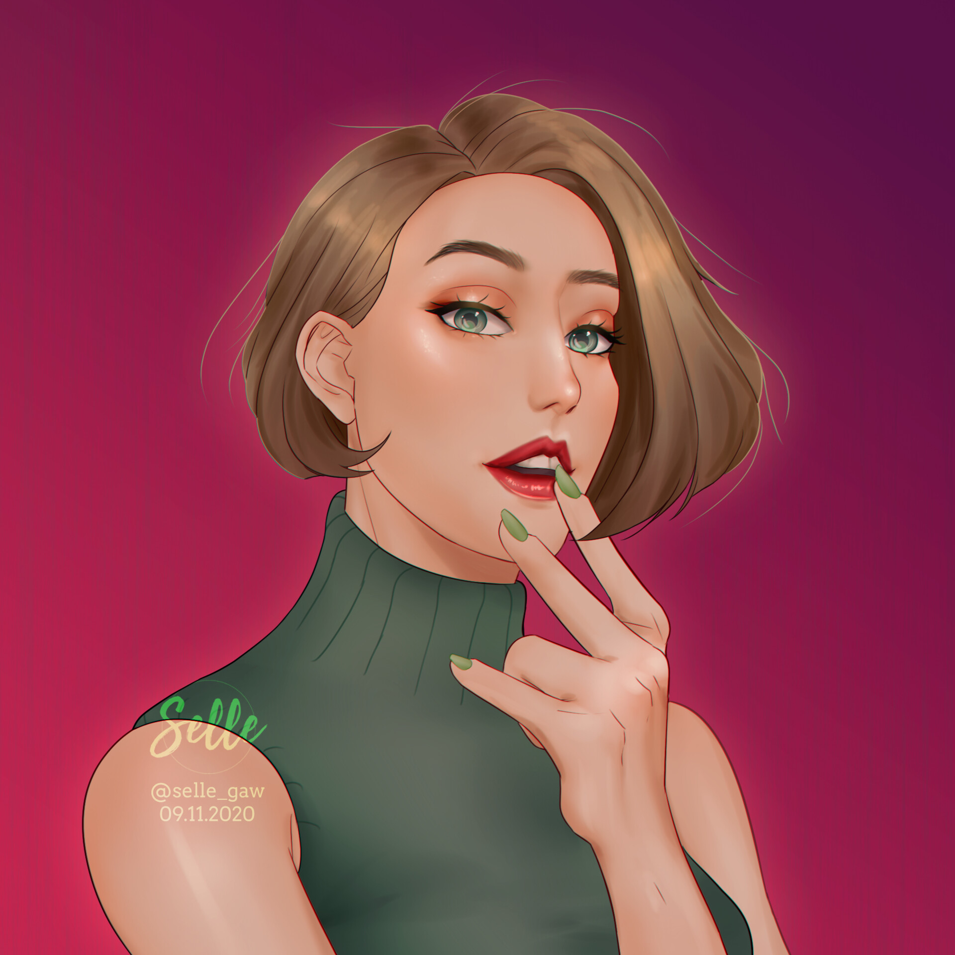 ArtStation - Short Hair (OC) | Old Artwork Re-draw