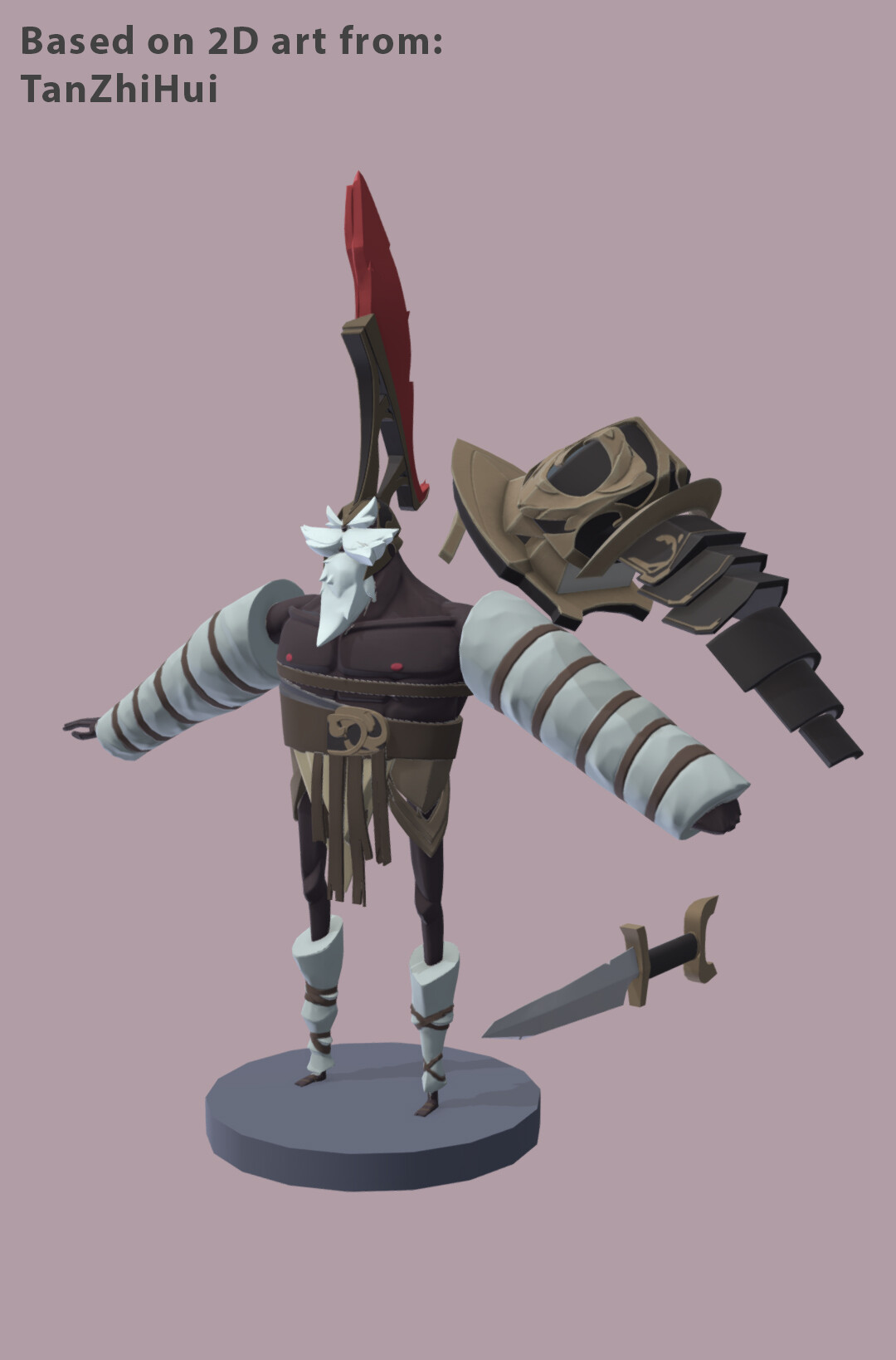 ArtStation - UNFINISHED Gladiator based on 2D art from: Tan Zhi Hui