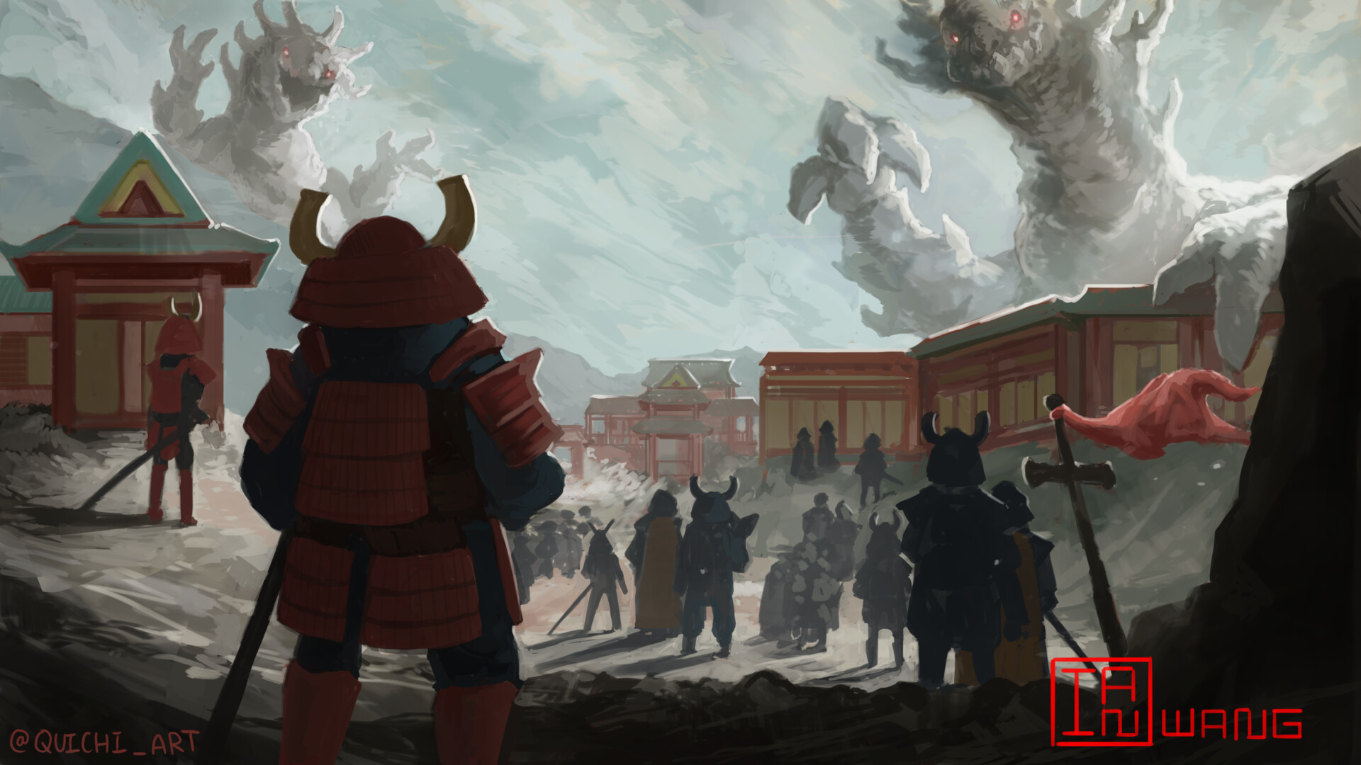 ArtStation - Samurai vs Dragons