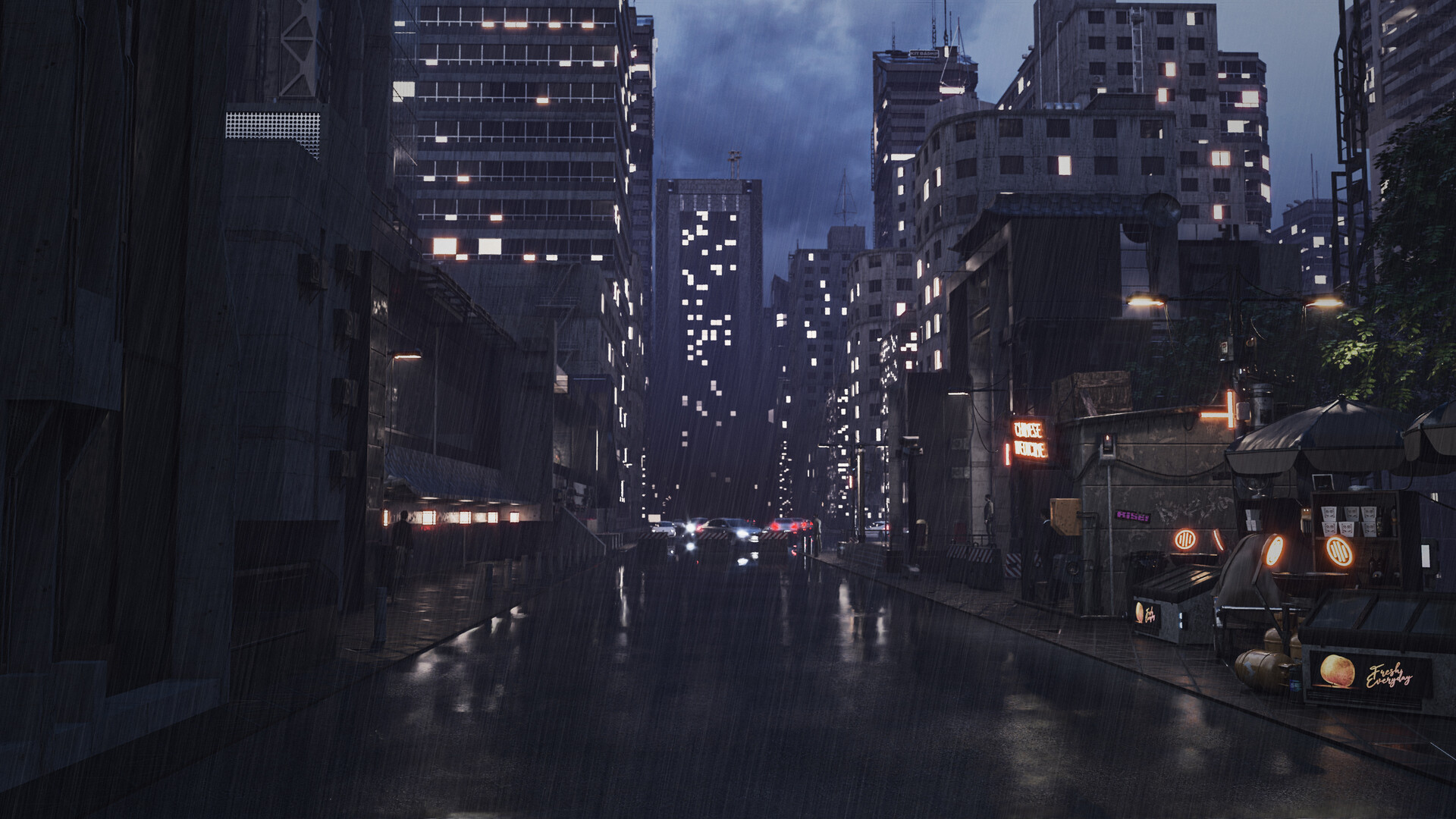 ArtStation - Raining City