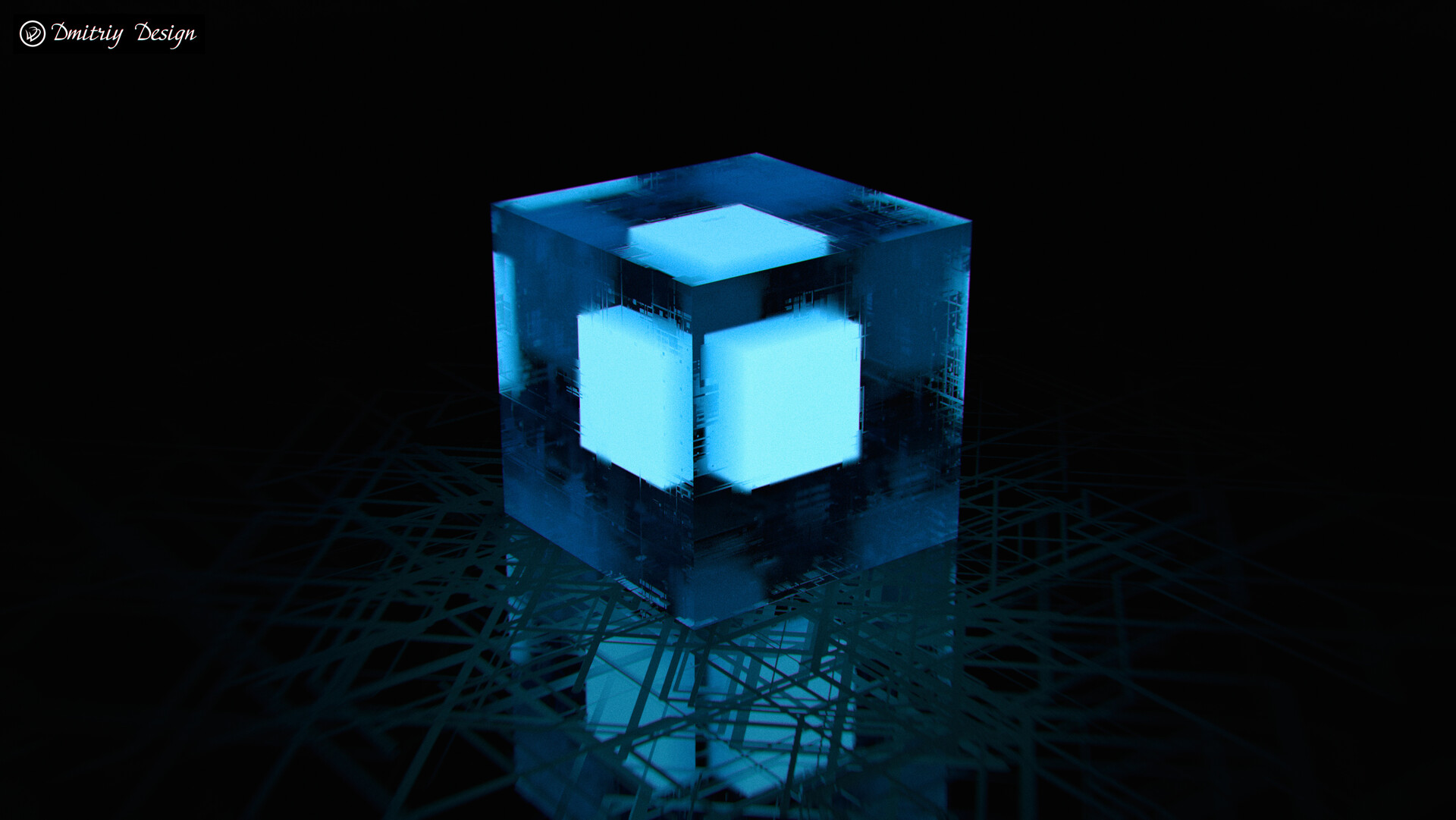 ArtStation - neon cube abstract