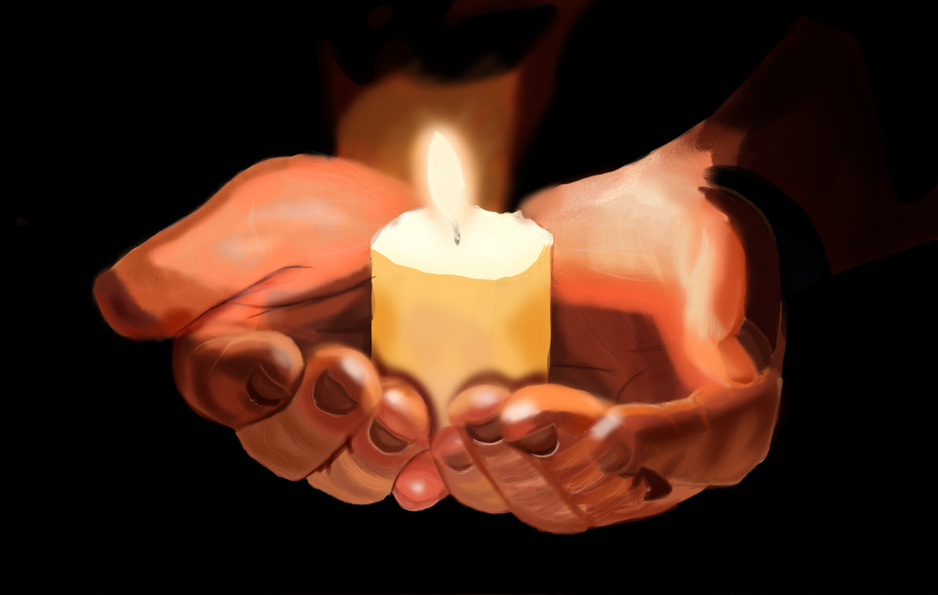 ArtStation - hands holding a candle