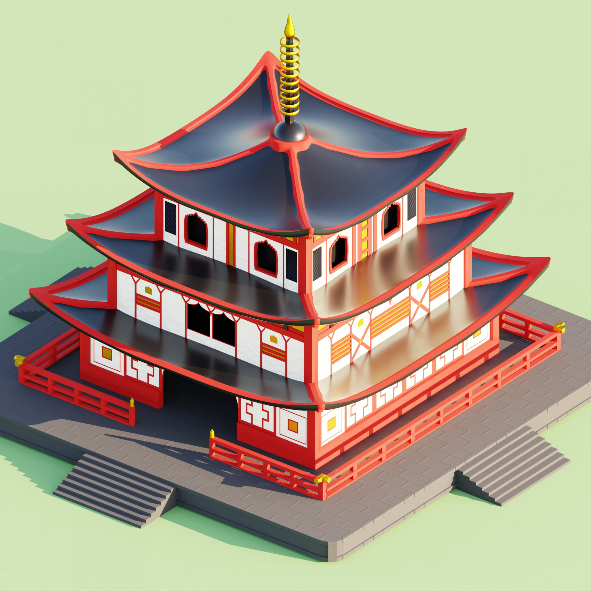 ArtStation - Pagoda - low poly