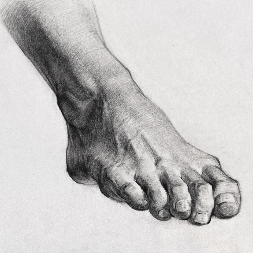 how to draw realistic feet for beginners