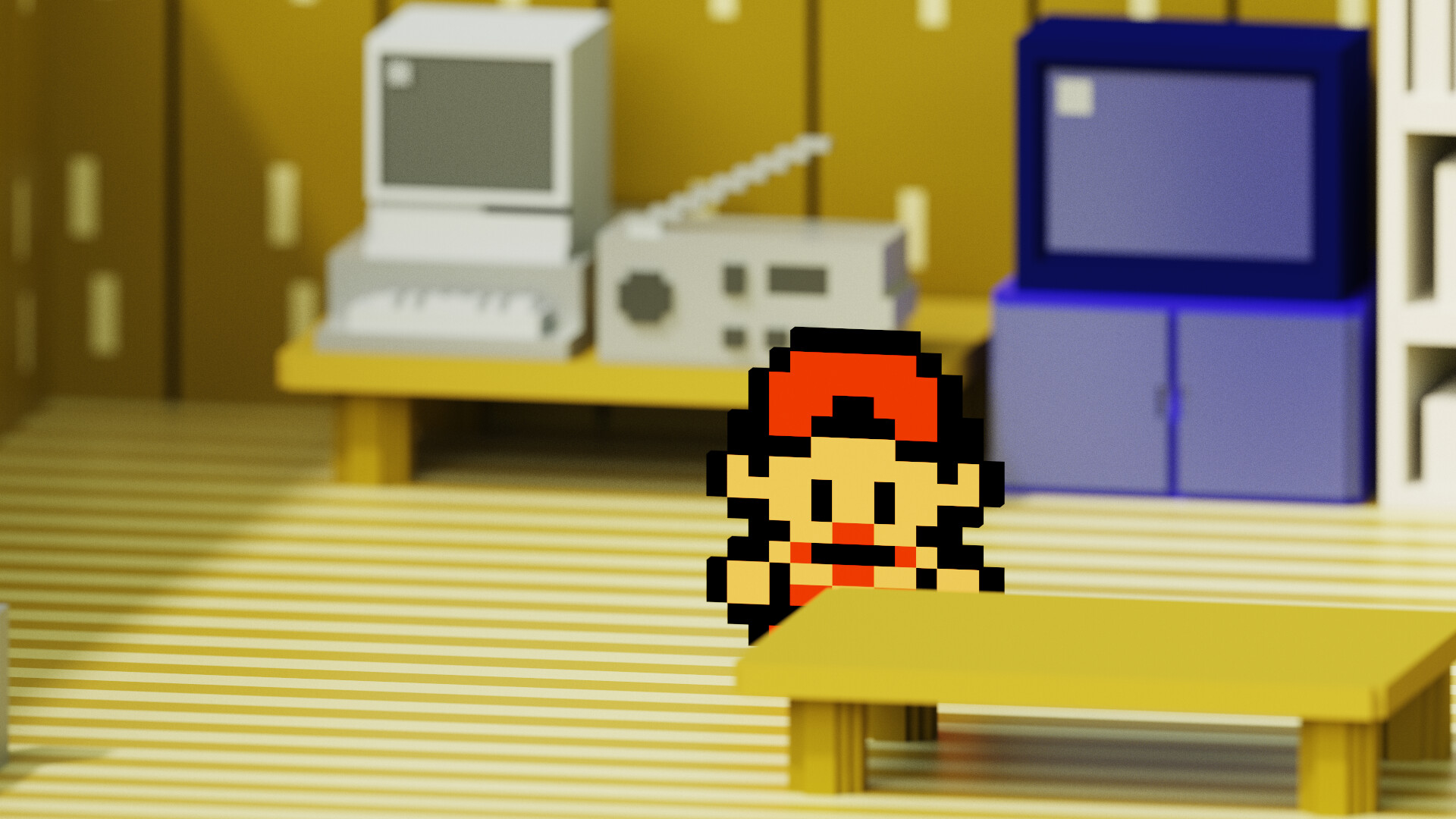 ArtStation - Pokemon Gold and Silver Bedroom in Voxel
