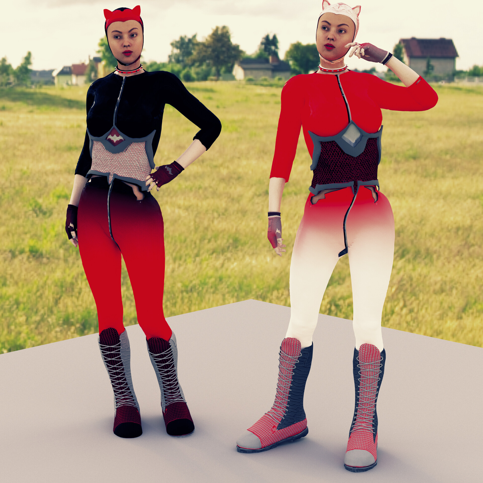 ArtStation - Twins Bat Girl