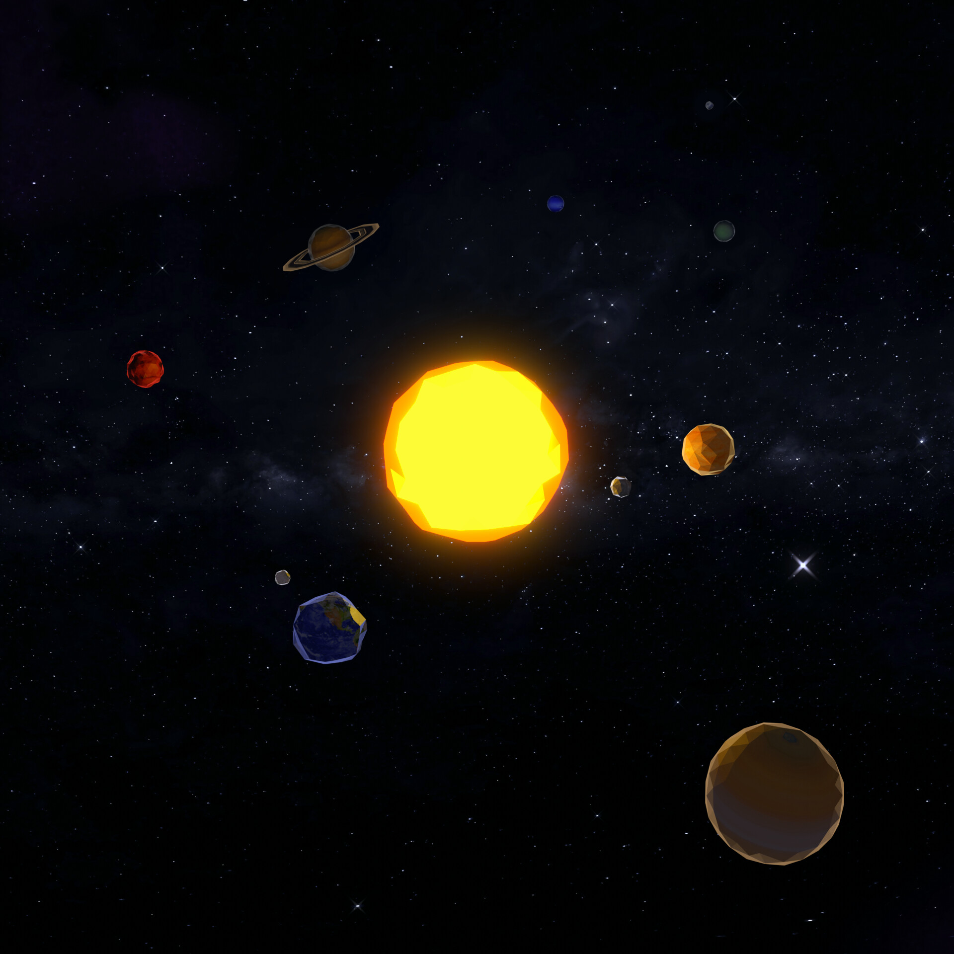 ArtStation - Low Poly Solar System