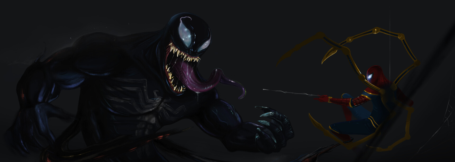 ArtStation - Venom Vs Iron spidey - digipaint