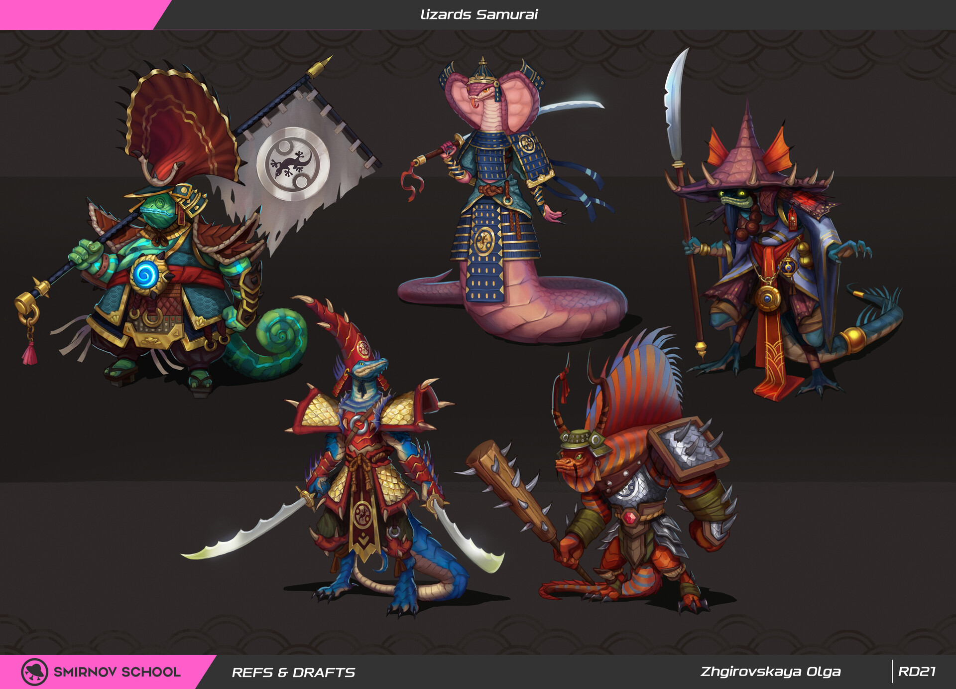 ArtStation - Lizards Samurai