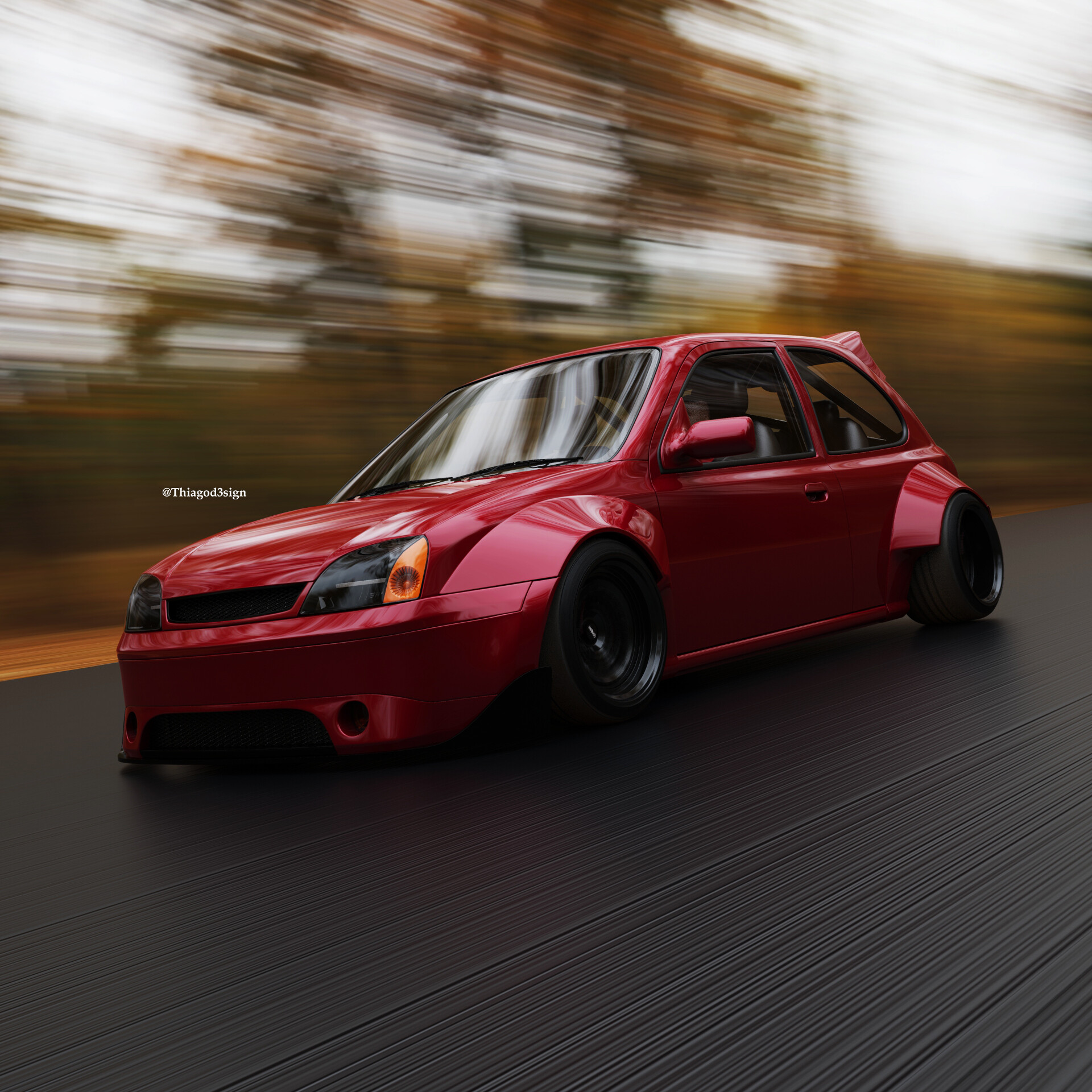 ArtStation - Fiesta MK5 Red - TAZ