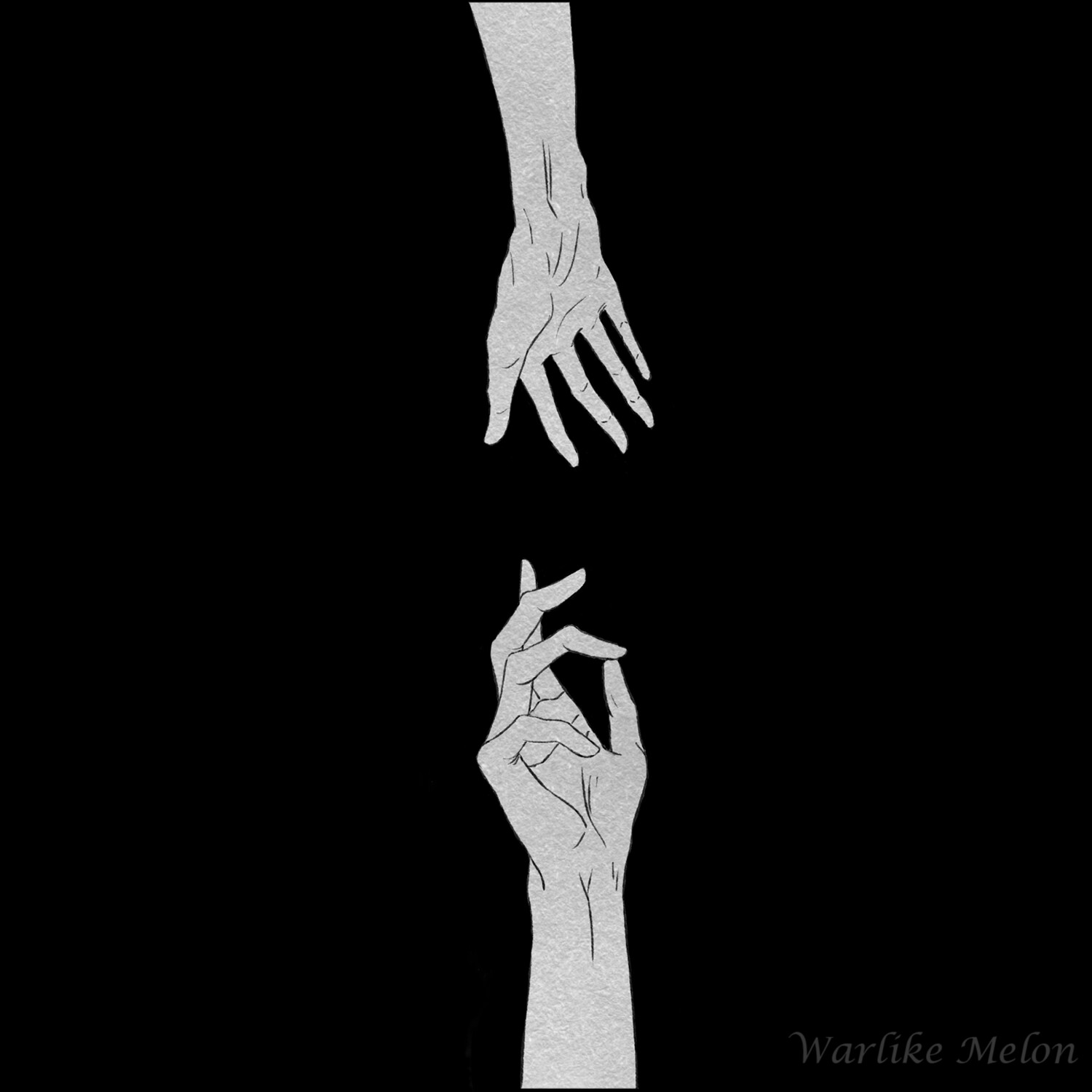 hand reaching forward anime