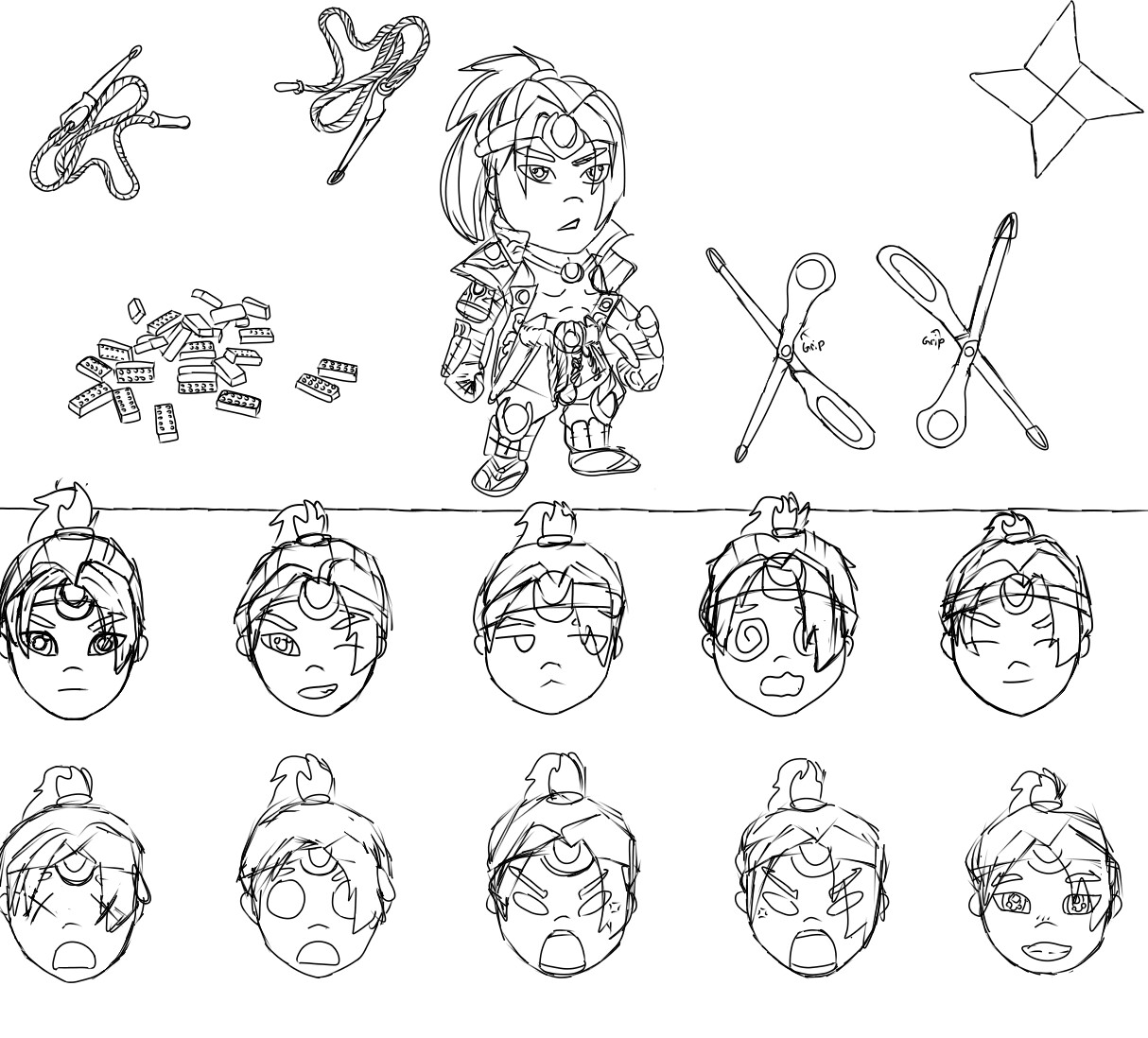 ArtStation - Tsukuyomi Chibi Smite (concept)