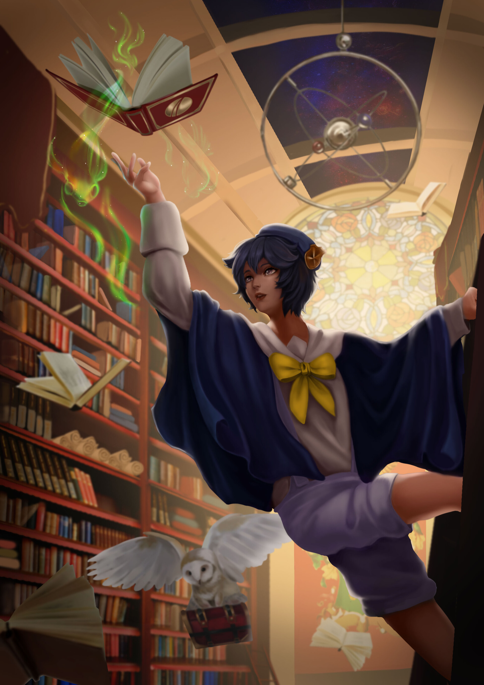 ArtStation - Library of Magic Card illustration