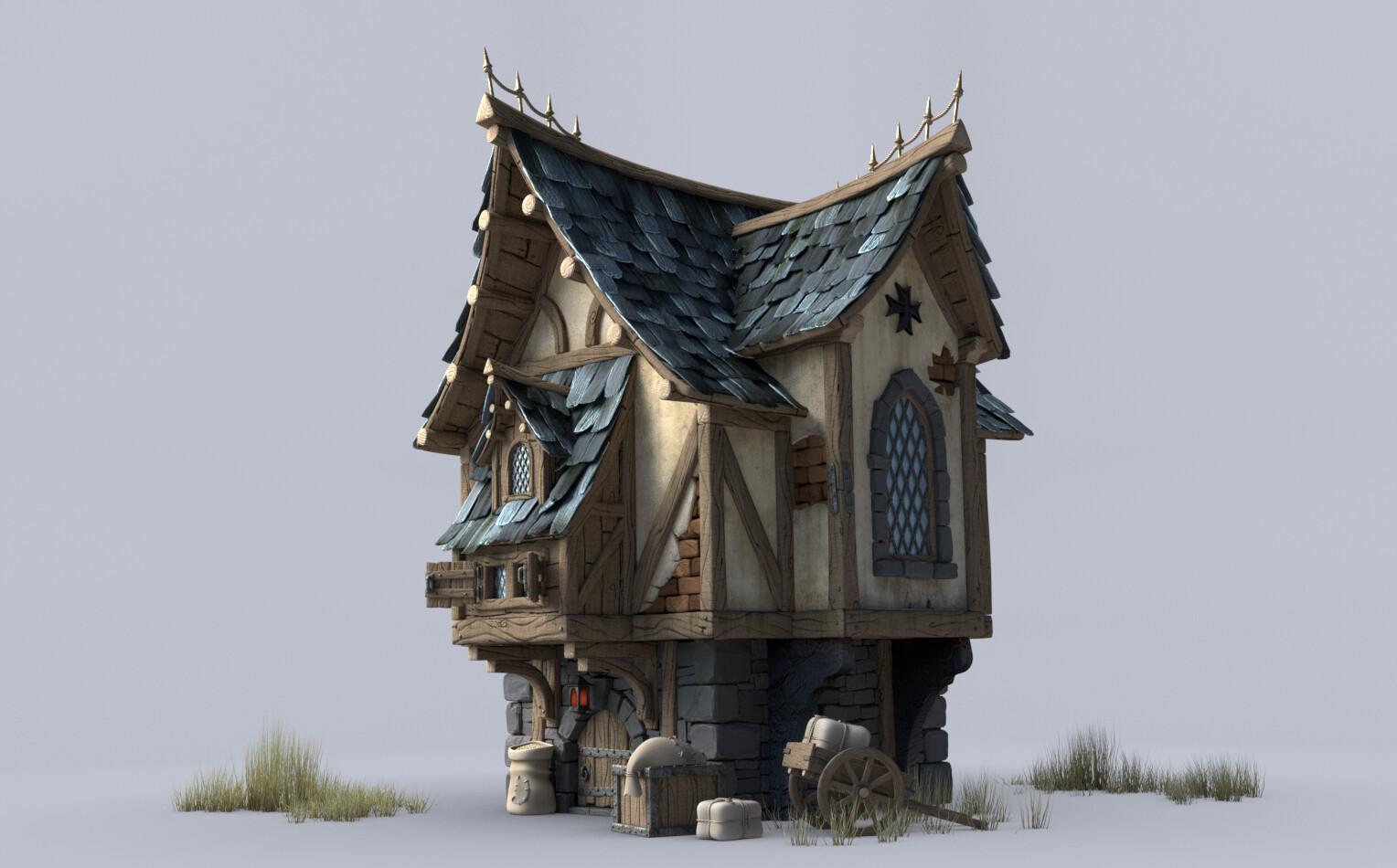 ArtStation - 3D sculpting of a fantasy house