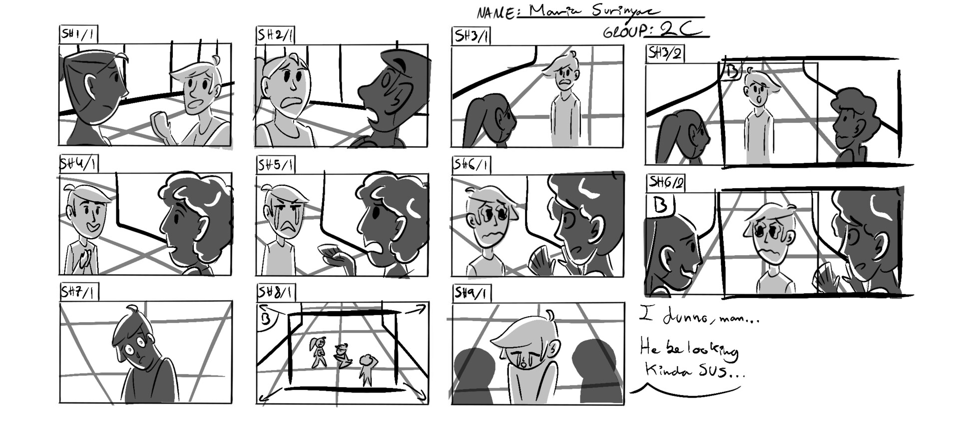 ArtStation - Storyboard Exercise #04 '180º and Continuity'