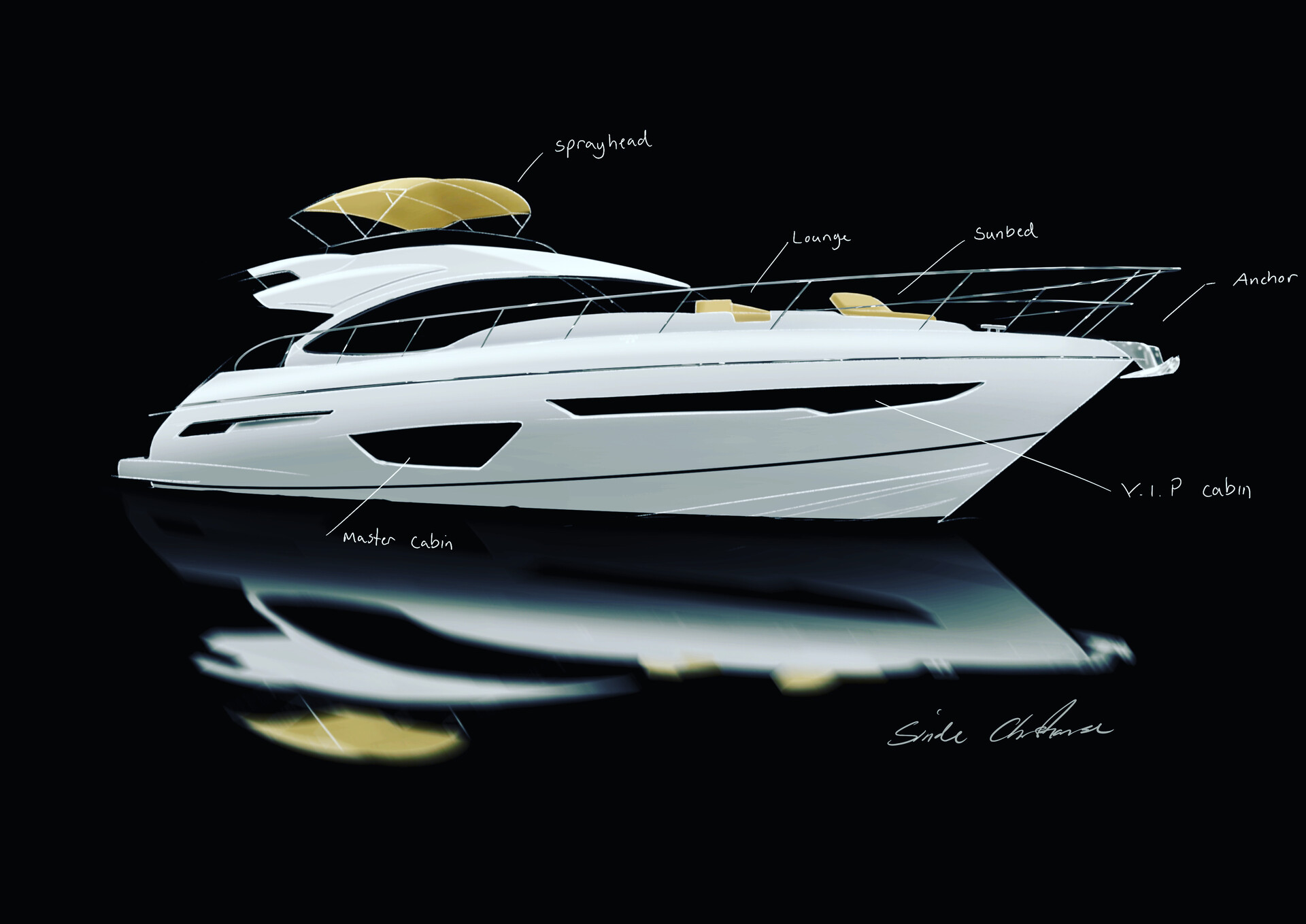 ArtStation - Yacht sketching with procreate