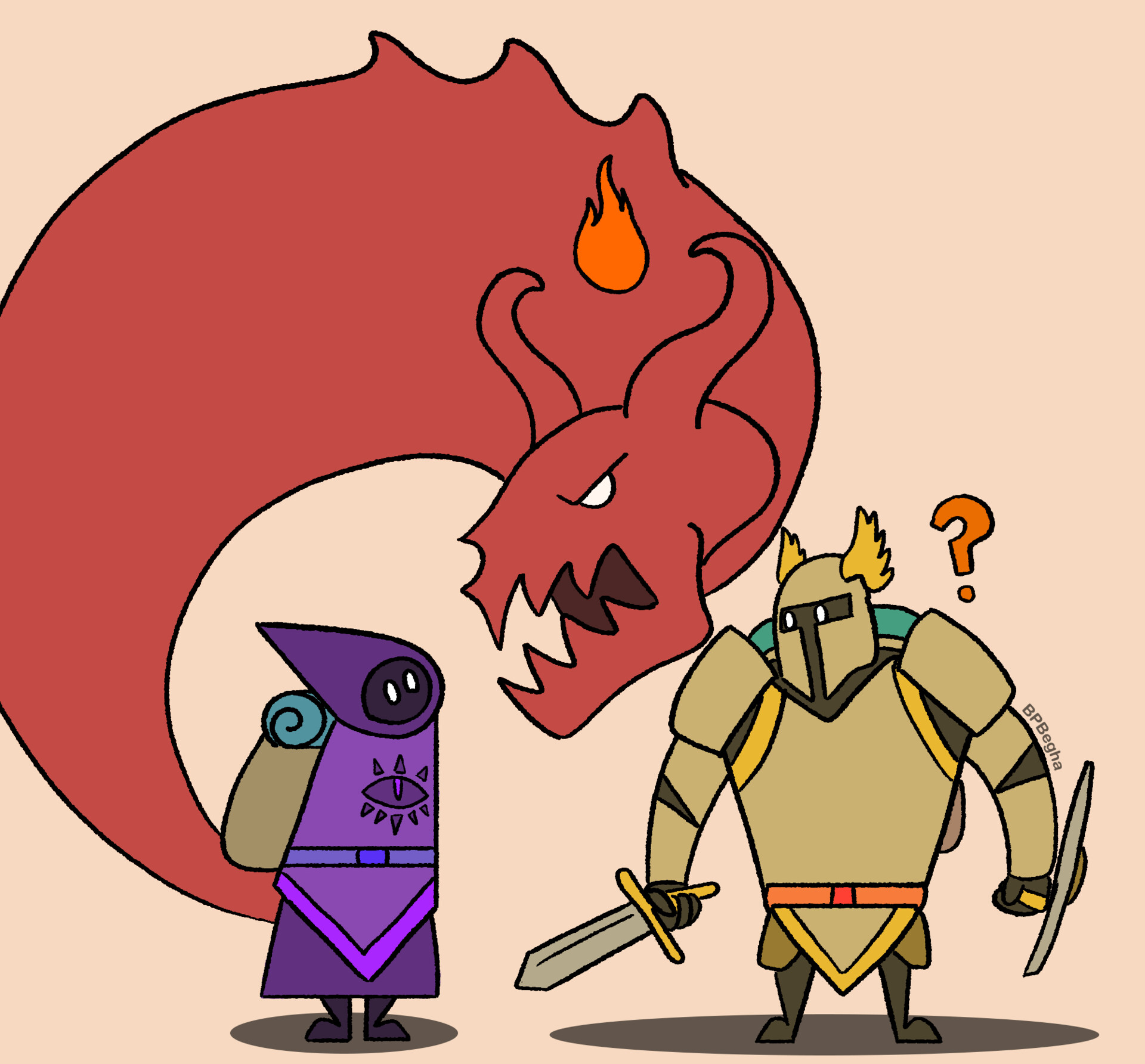 ArtStation - The Warlock, The Fiend, and the Paladin