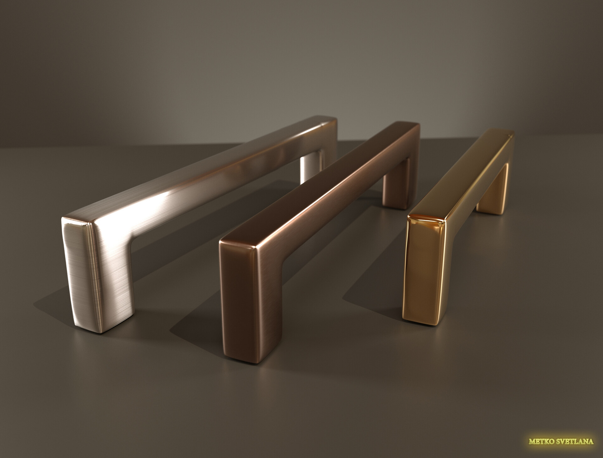 ArtStation - Door metal handles 3d model