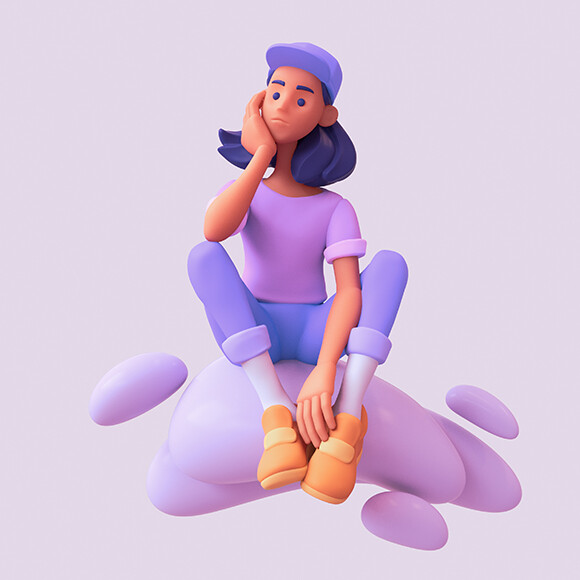 ArtStation - Pensive girl