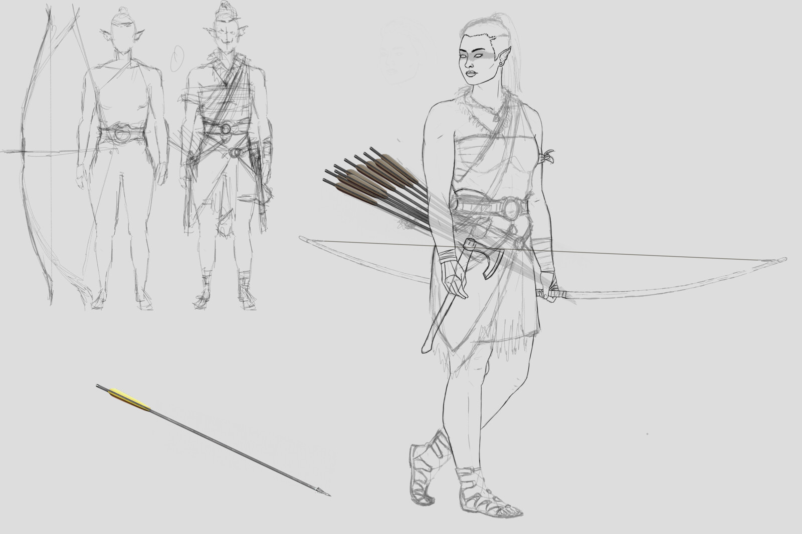 Luis - Character Concept - Half-Orc Archer
