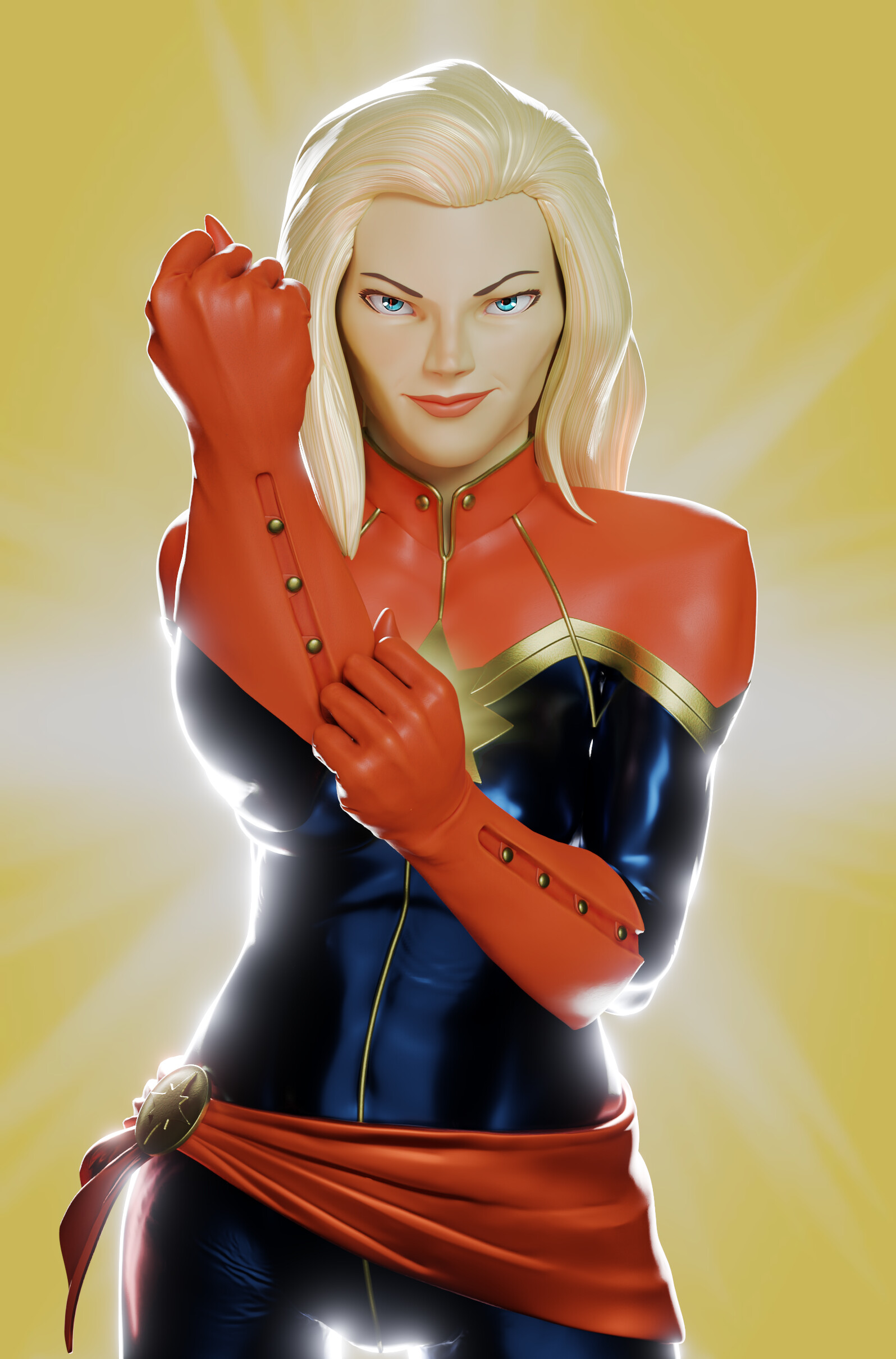 ArtStation - 3d Captain Marvel from Comic book Cover