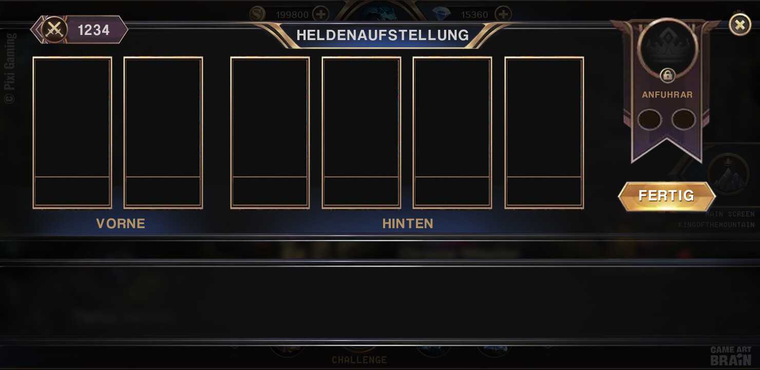 Game Art Brain - Creation & Consulting - Mobile Fantasy UI Mock ups