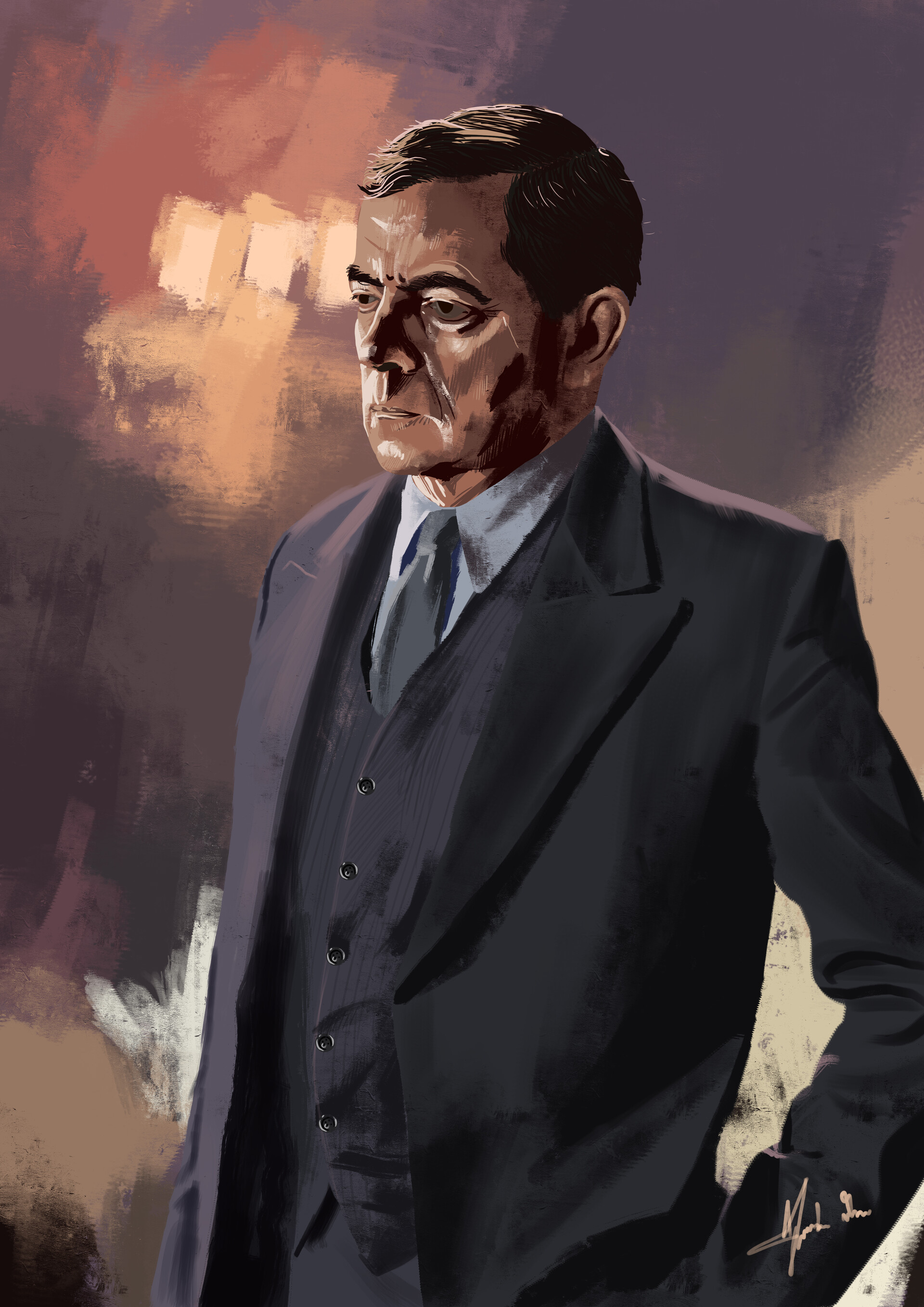 Rowan Atkinson Painting DesiCept Smudge Painting Of Rowan Atkinson