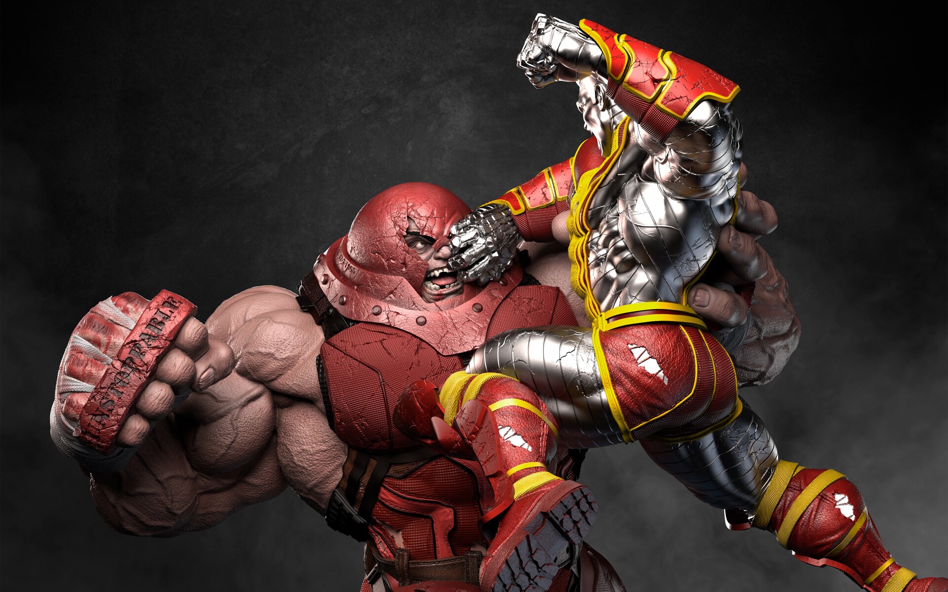jorge villar - Juggernaut vs colossus - fan art (color renders)