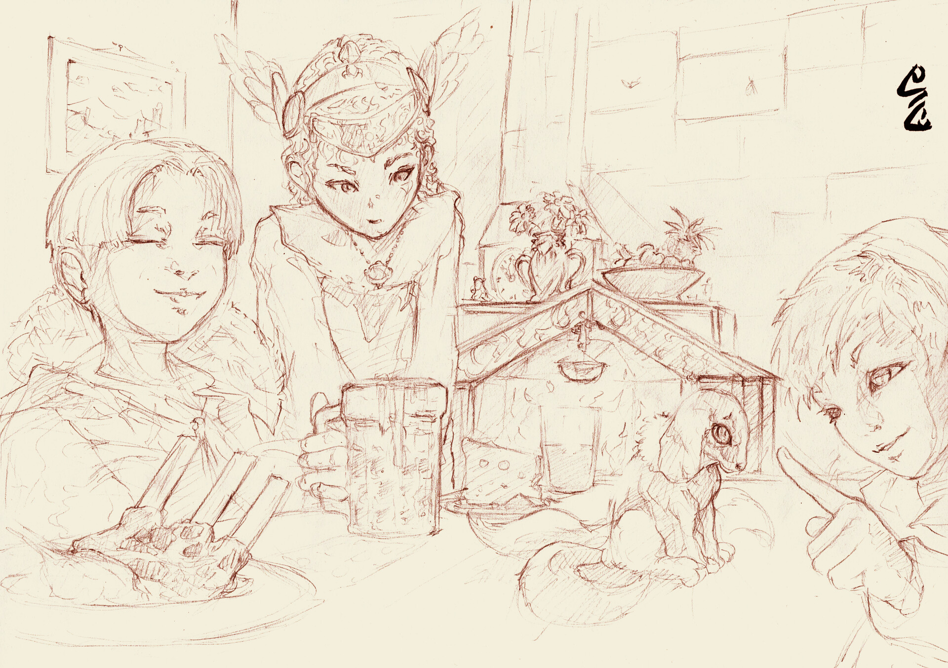 ArtStation - ...More Ryuutama Scenes 04 Tavern