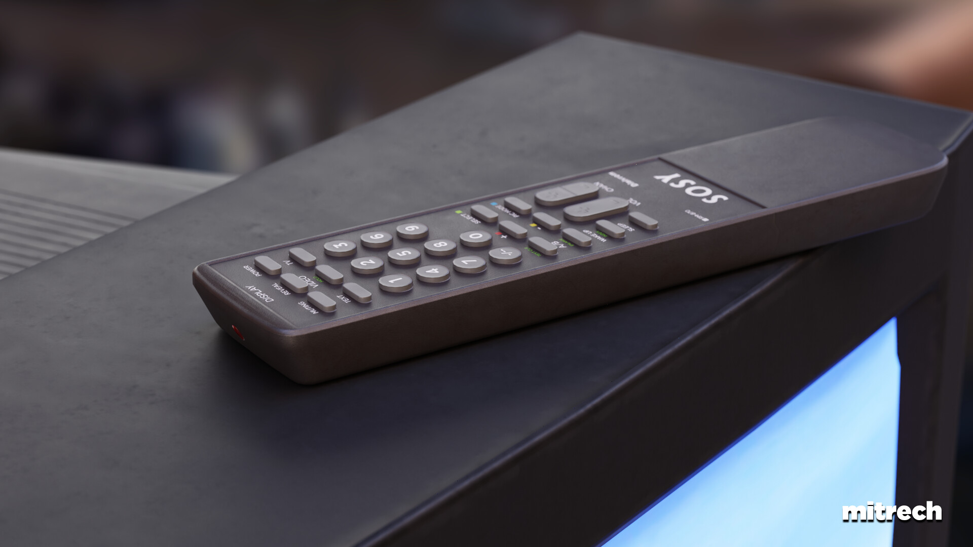 ArtStation - CRT TV 14 Inch with Remote and Wall Stand