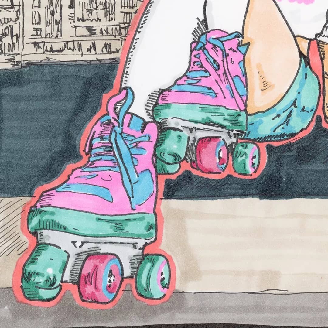 ArtStation - Ink drawing of roller babe Neo_nica