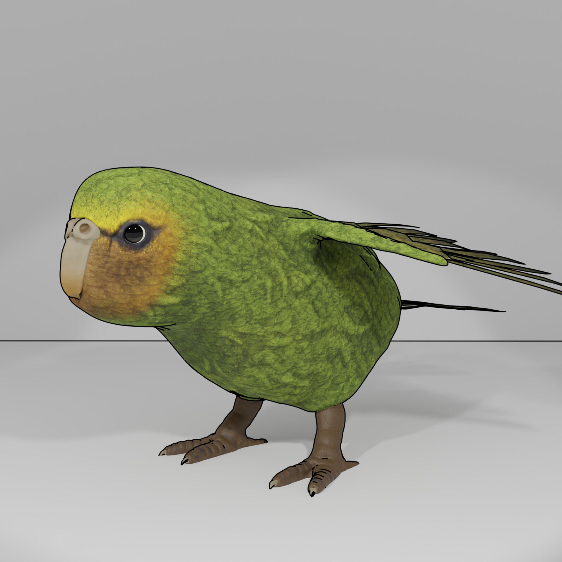 ArtStation - Low Poly Kakapo