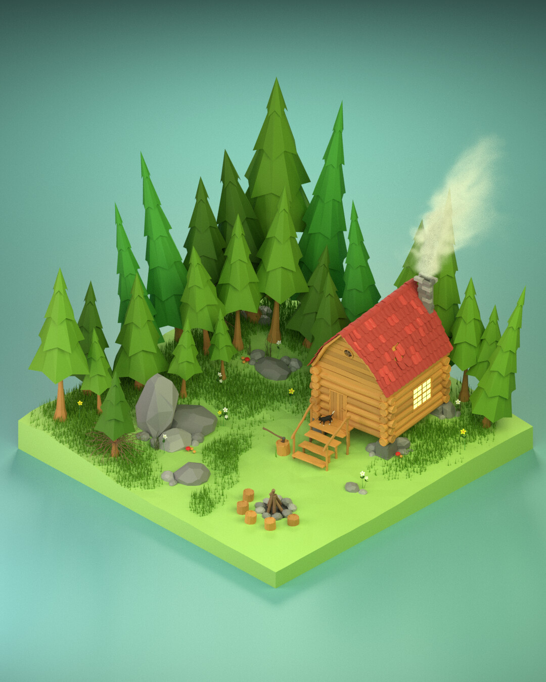 ArtStation - Log Cabin