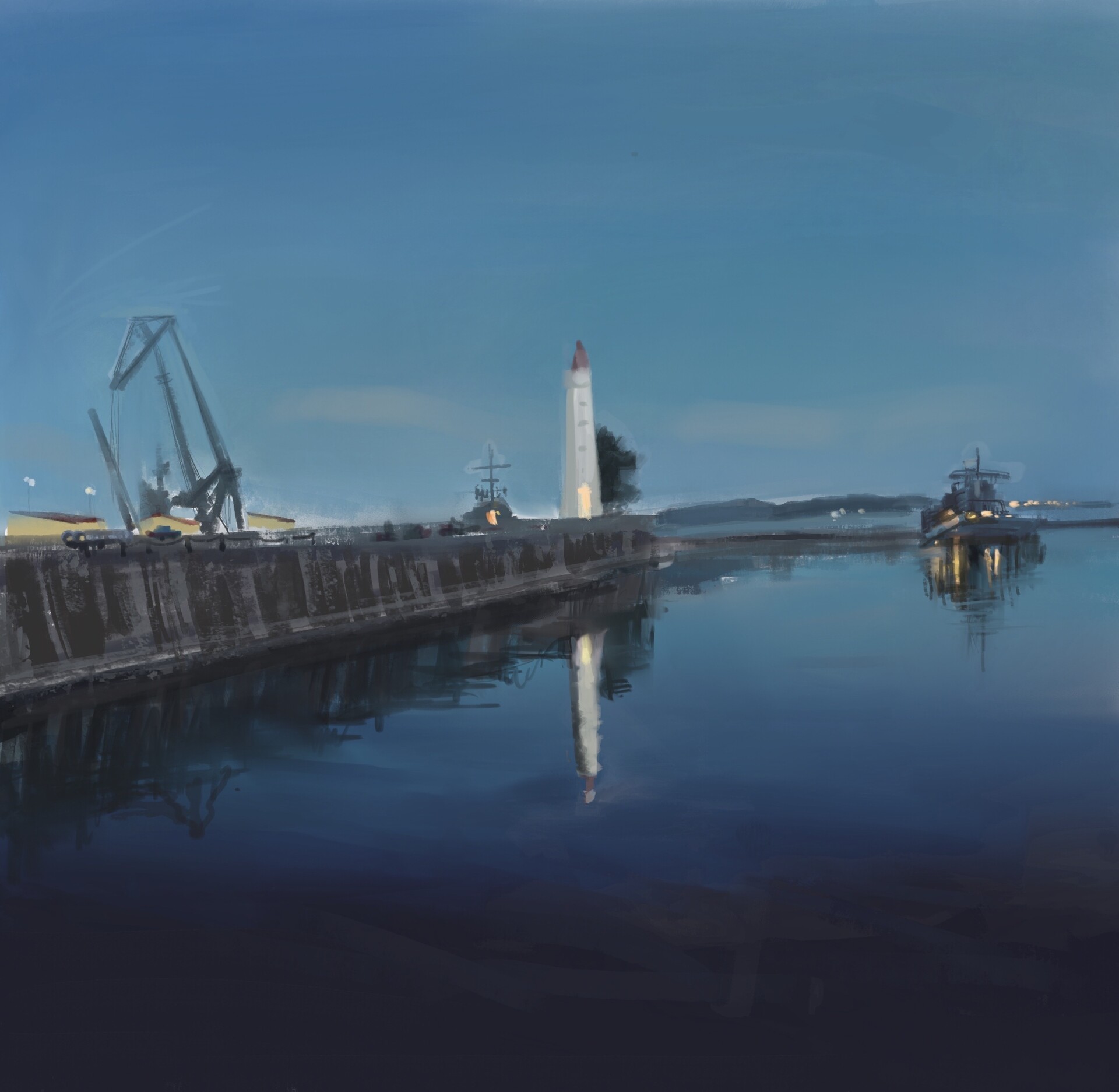 ArtStation - Harbor, landscape study