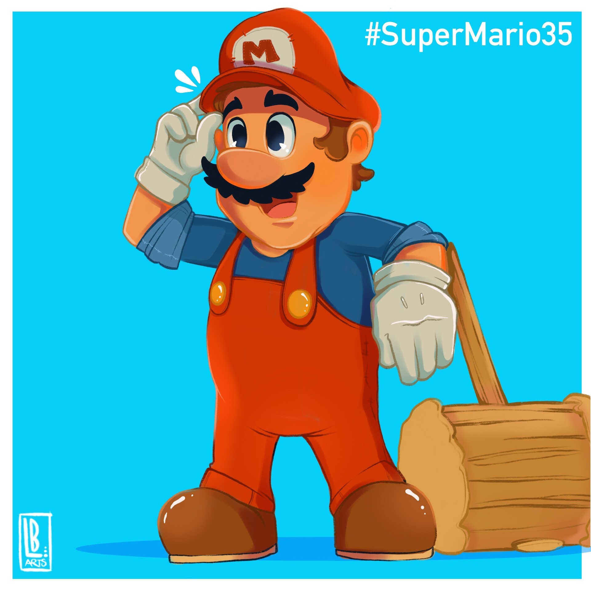 Lewis Blythe - Super Mario 35th Anniversary Illustration