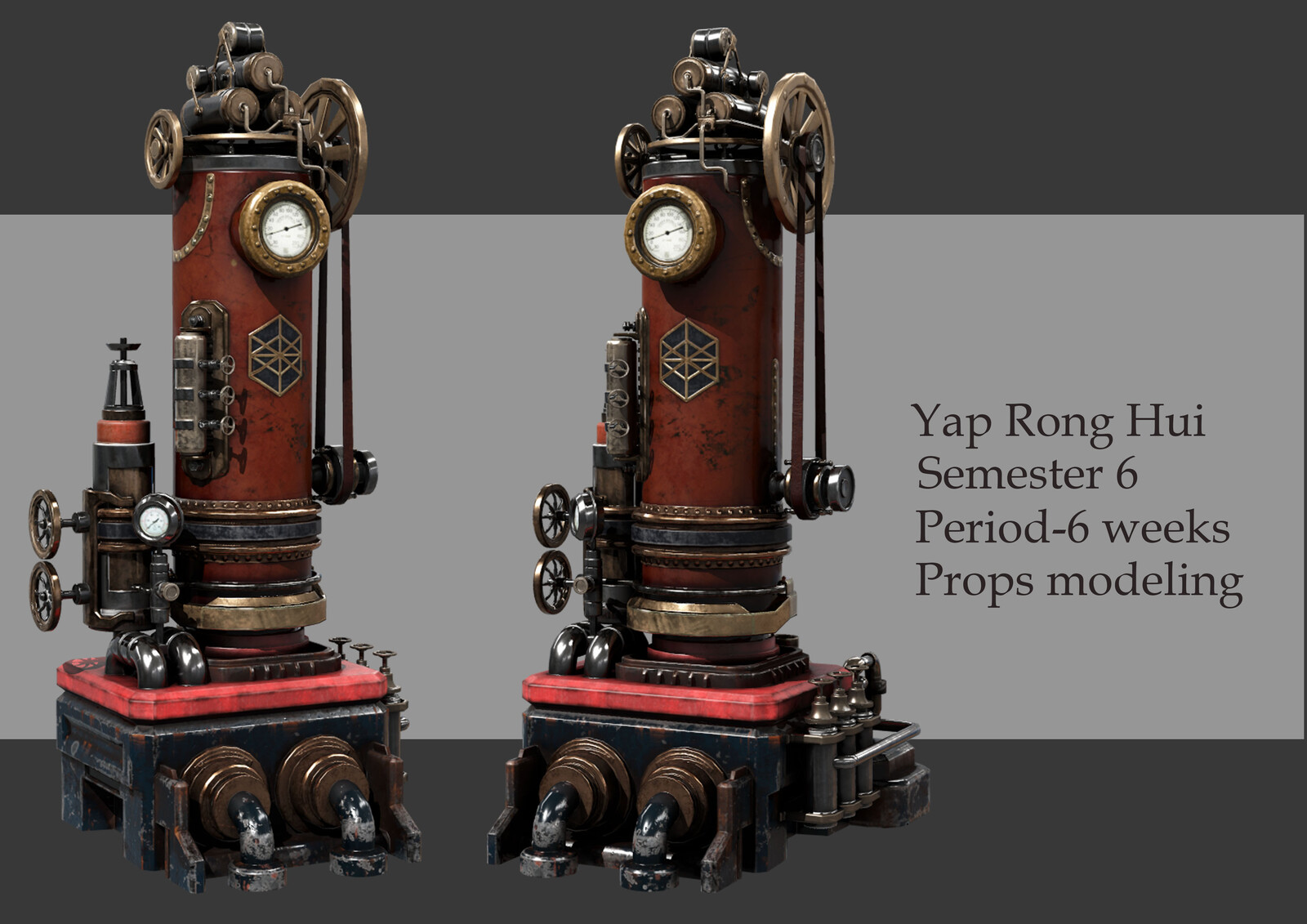 Rong Hui Yap - Props modeling: Steampunk machines V01