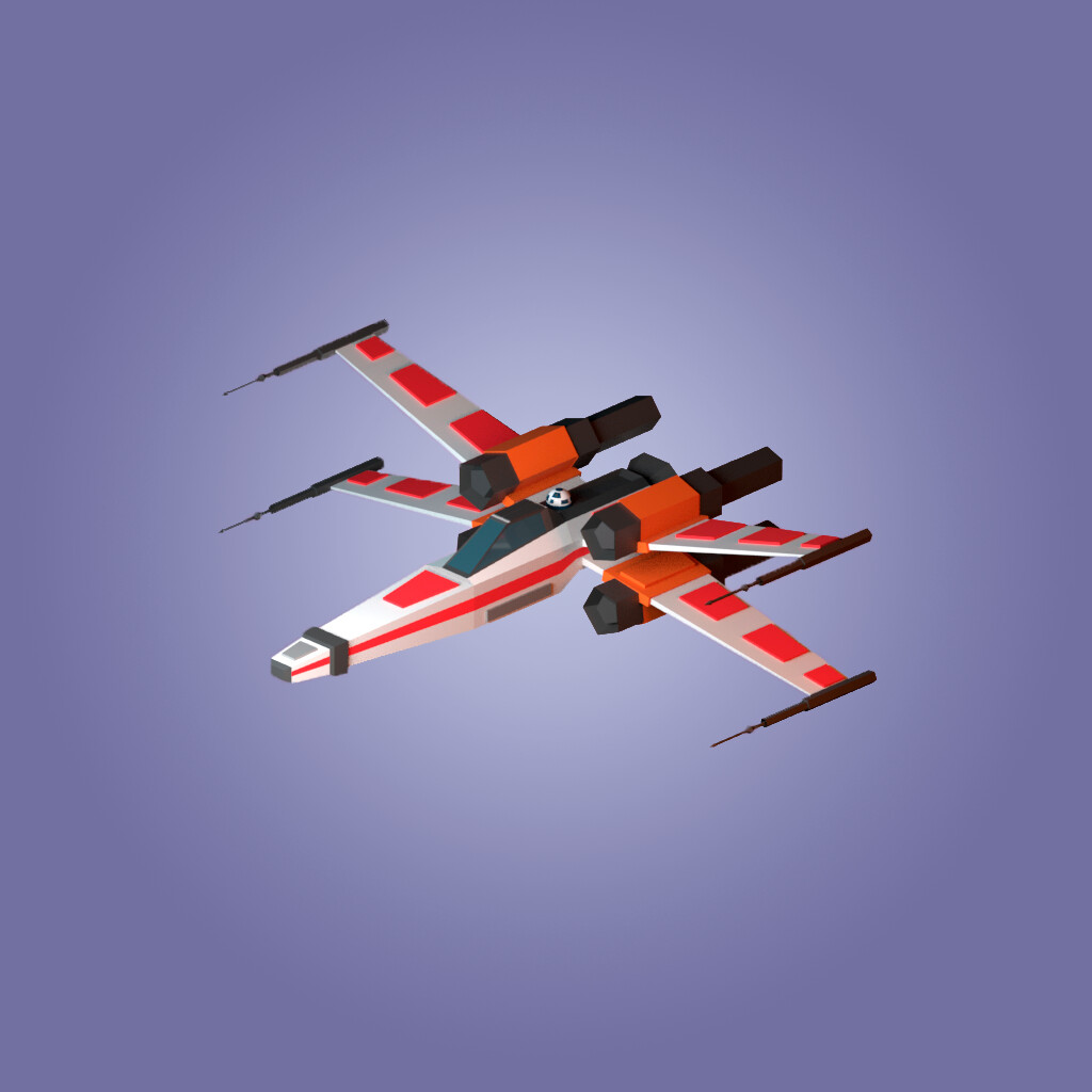ArtStation - Star Wars Low poly X-wing and TB-TT