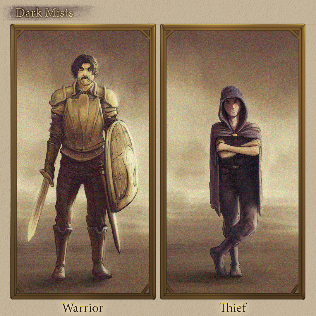 ArtStation - Dark Mists Classes: Warrior and Thief