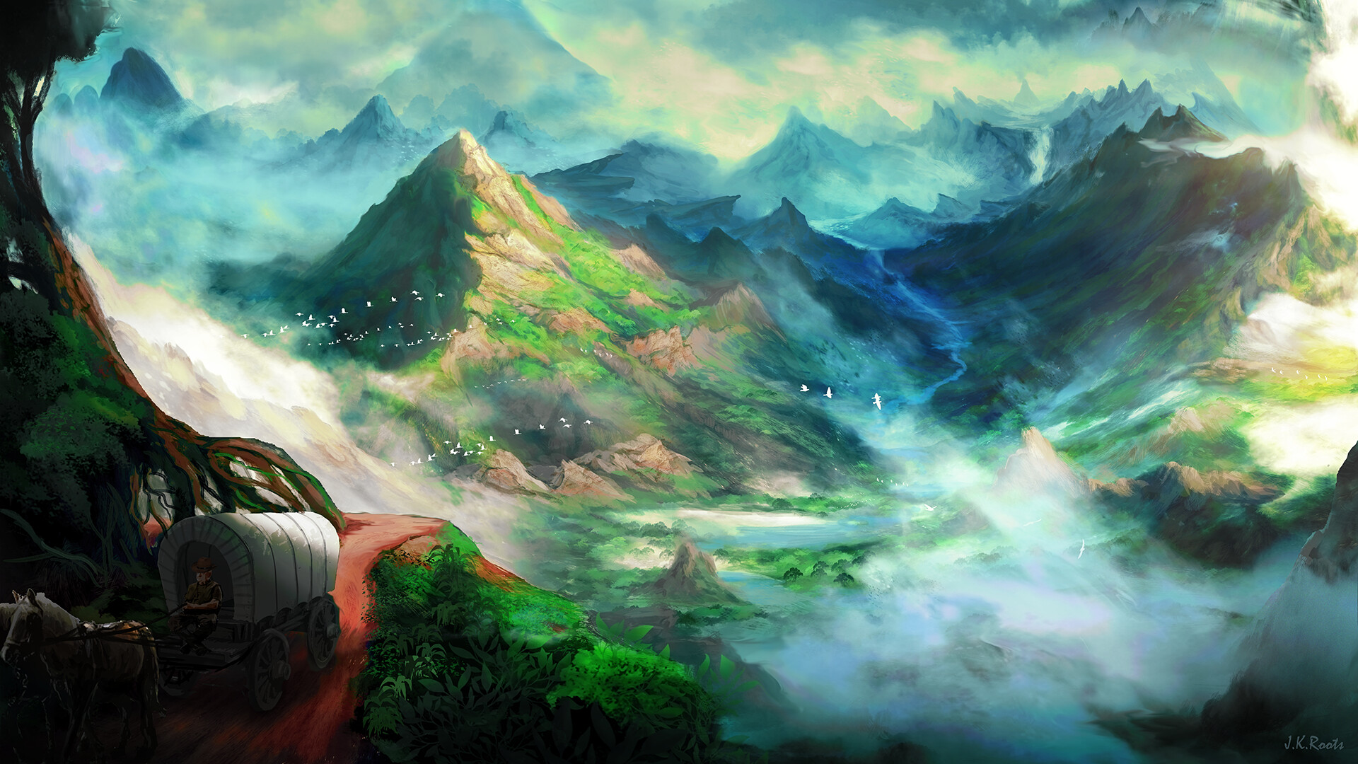 Mountain Path, artwork by me : r/pics