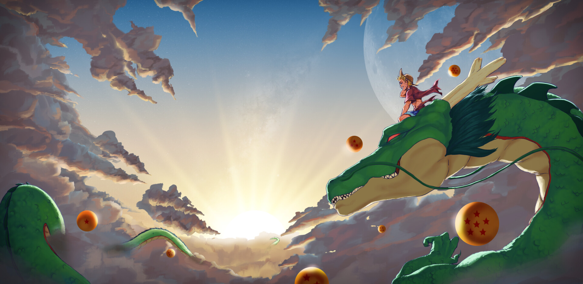 ArtStation - Naruto riding Shenron