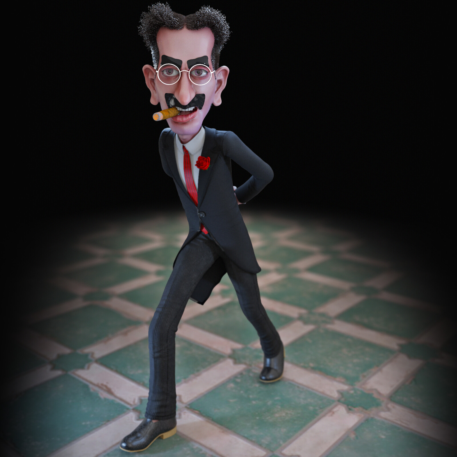 ArtStation - Groucho Marx Caricature 3D